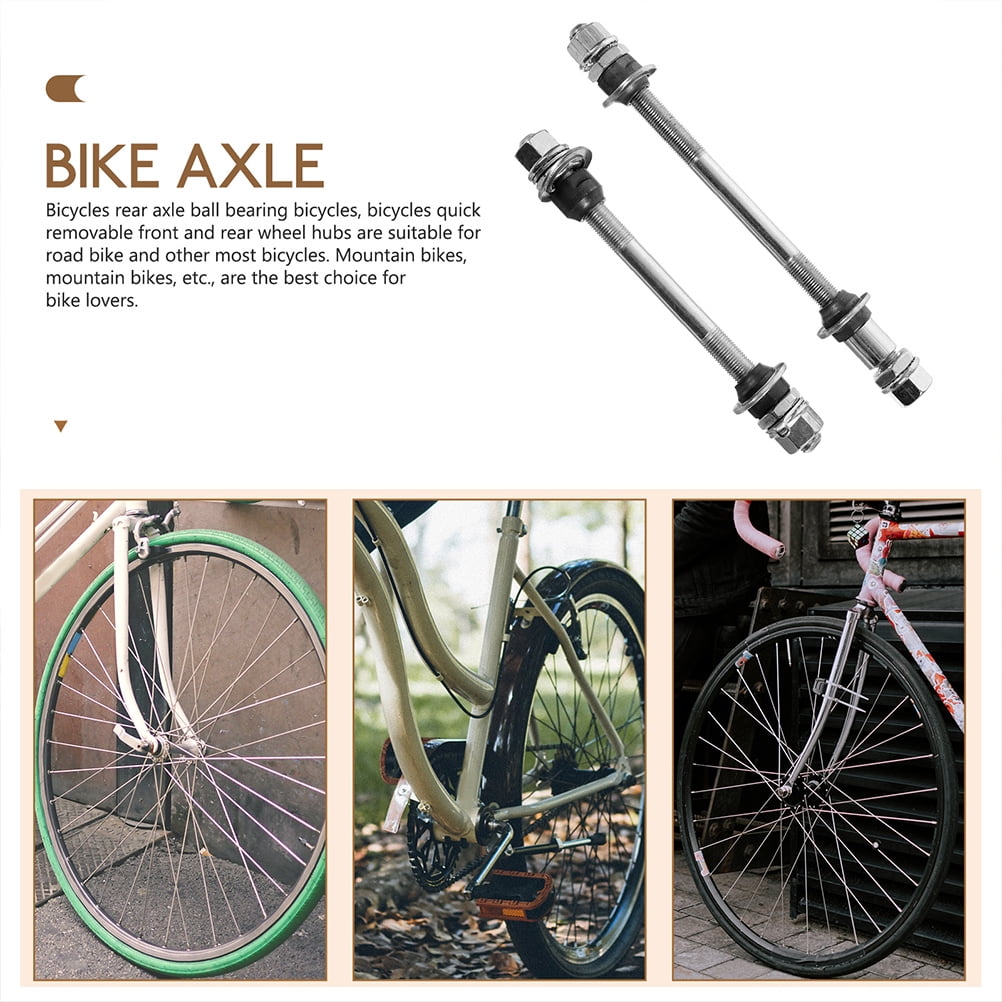 HEMOTON Durable Iron Bike Front and Rear Axle for Quick Release Shaft ...
