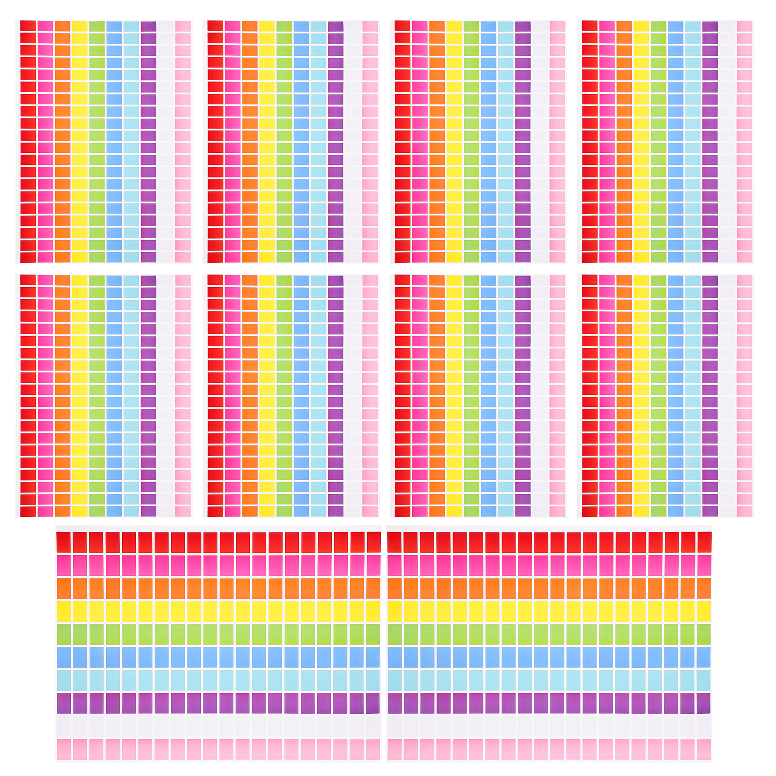 DIAEDGE 10 Sheets of Color Coding Labels Rectangular Colored Stickers ...
