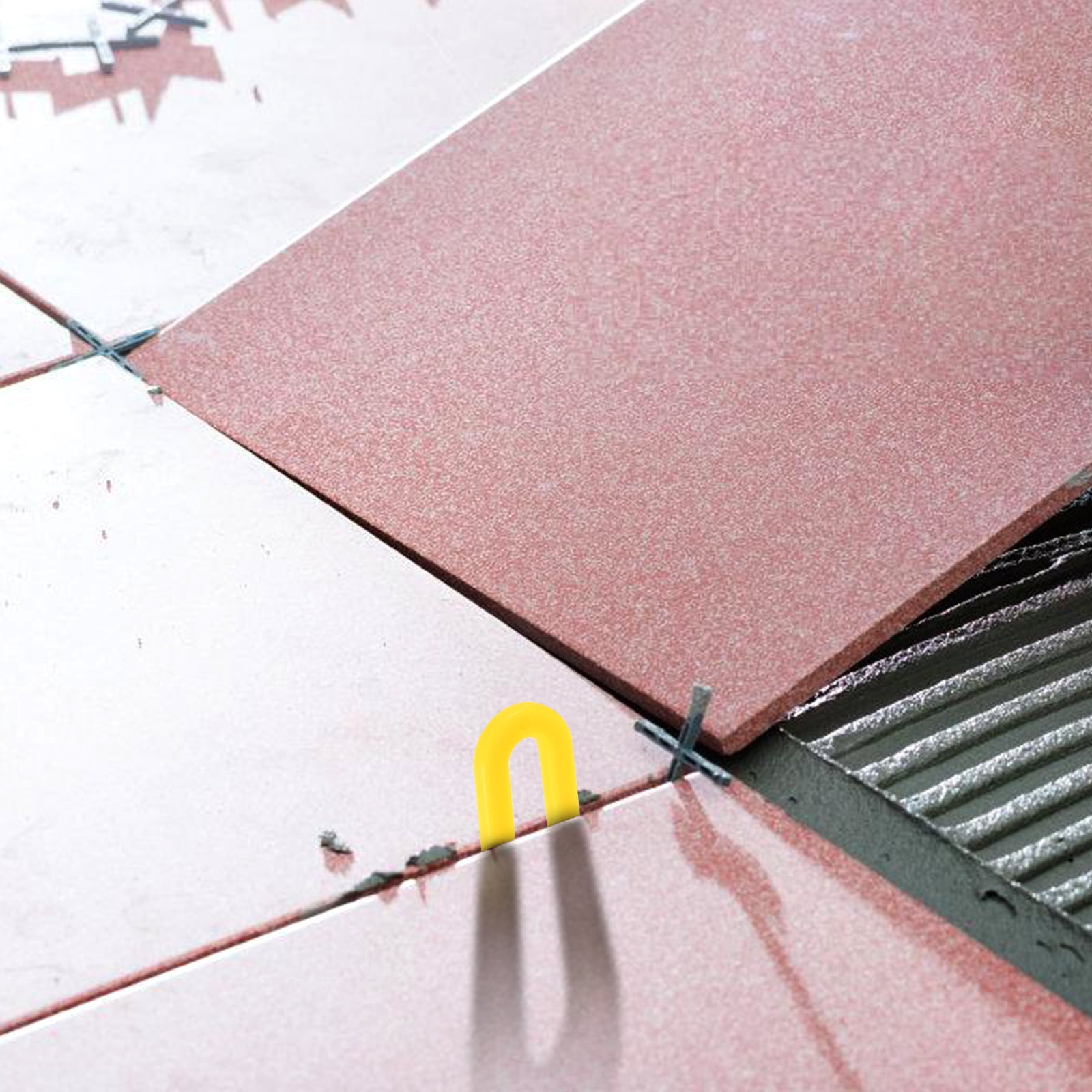 DIAEDGE 100pcs Horseshoe Shim Tile Spacers U Shape Plastic Shims For ...