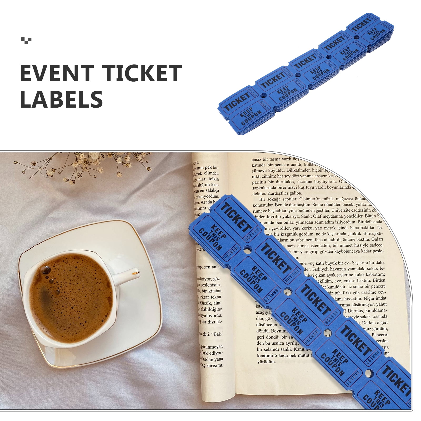 DIAEDGE 100pcs Raffle Tickets Universal Ticket Labels Universal Ticket ...
