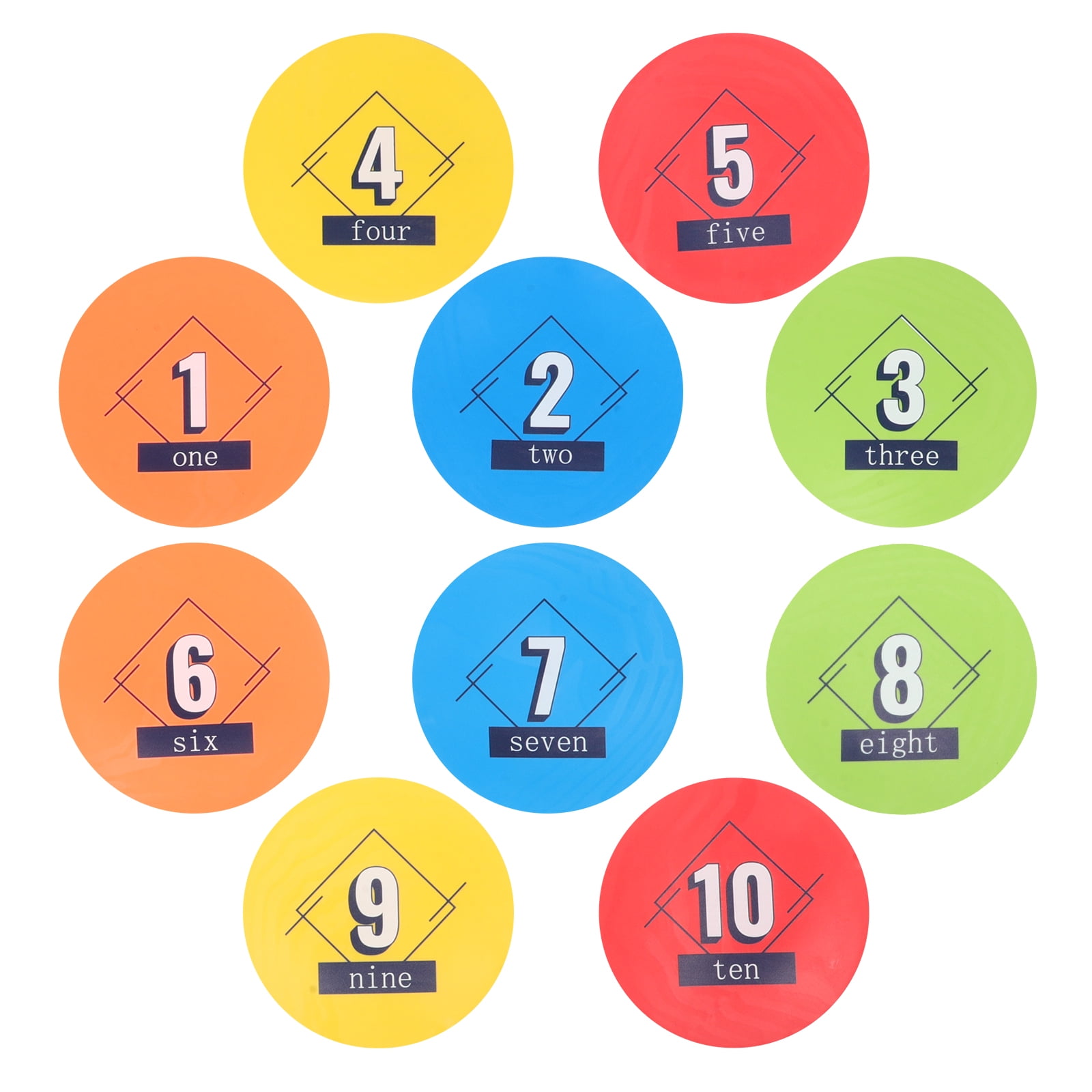 DIAEDGE 10Pcs Multi-Function 1-10 Numbered Spot Markers for Soccer ...