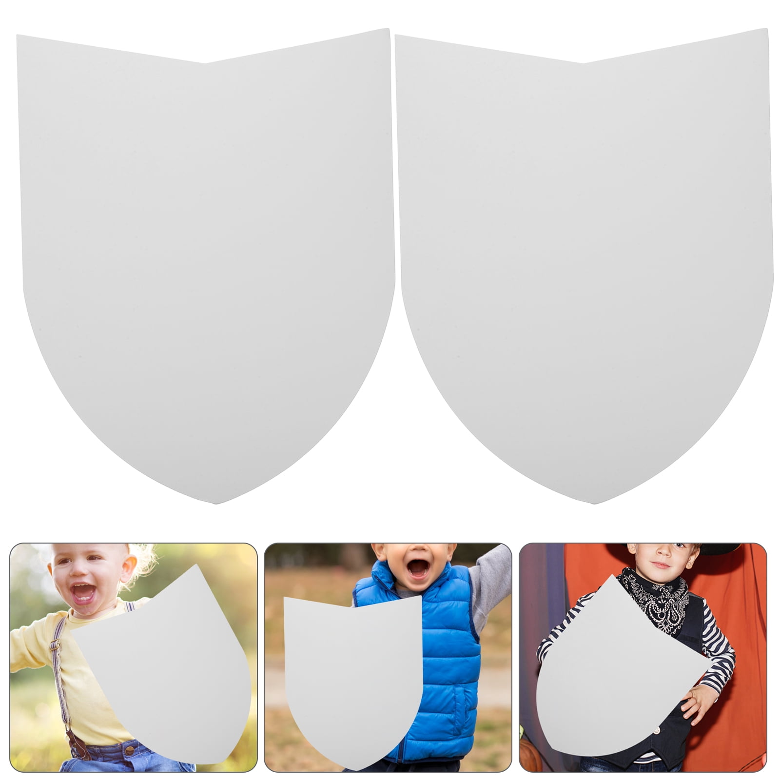 DIAEDGE 10Pcs Unfinished Blank Shield Dress Up Shield Toy Performing ...