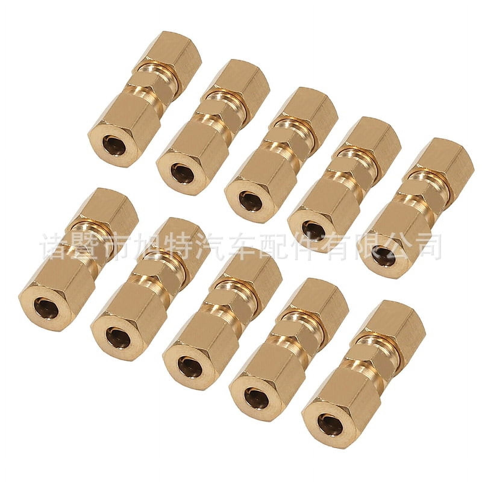 DIAEDGE 10pcs Brass Brake Line Fittings Brass Compression Fittings ...