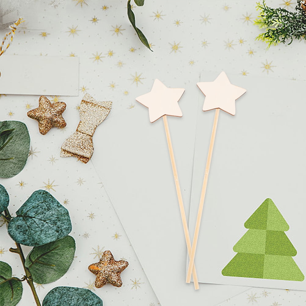 DIAEDGE 10pcs DIY Wooden Star Wands Kits for Kids Make Your Princess ...