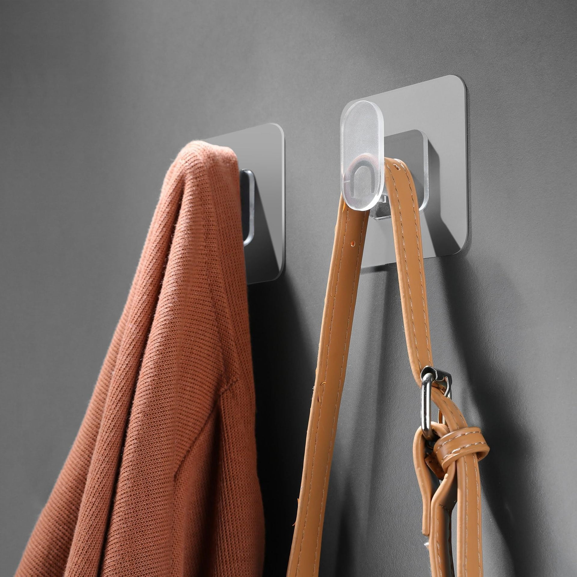 DIAEDGE 10pcs Heavy Duty Adhesive Hooks For Hanging Transparent Self ...