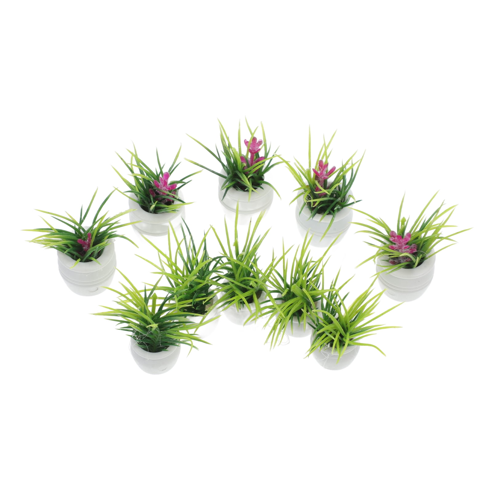 HEMOTON 10pcs Realistic Miniature Dollhouse Plants in Green ABS ...