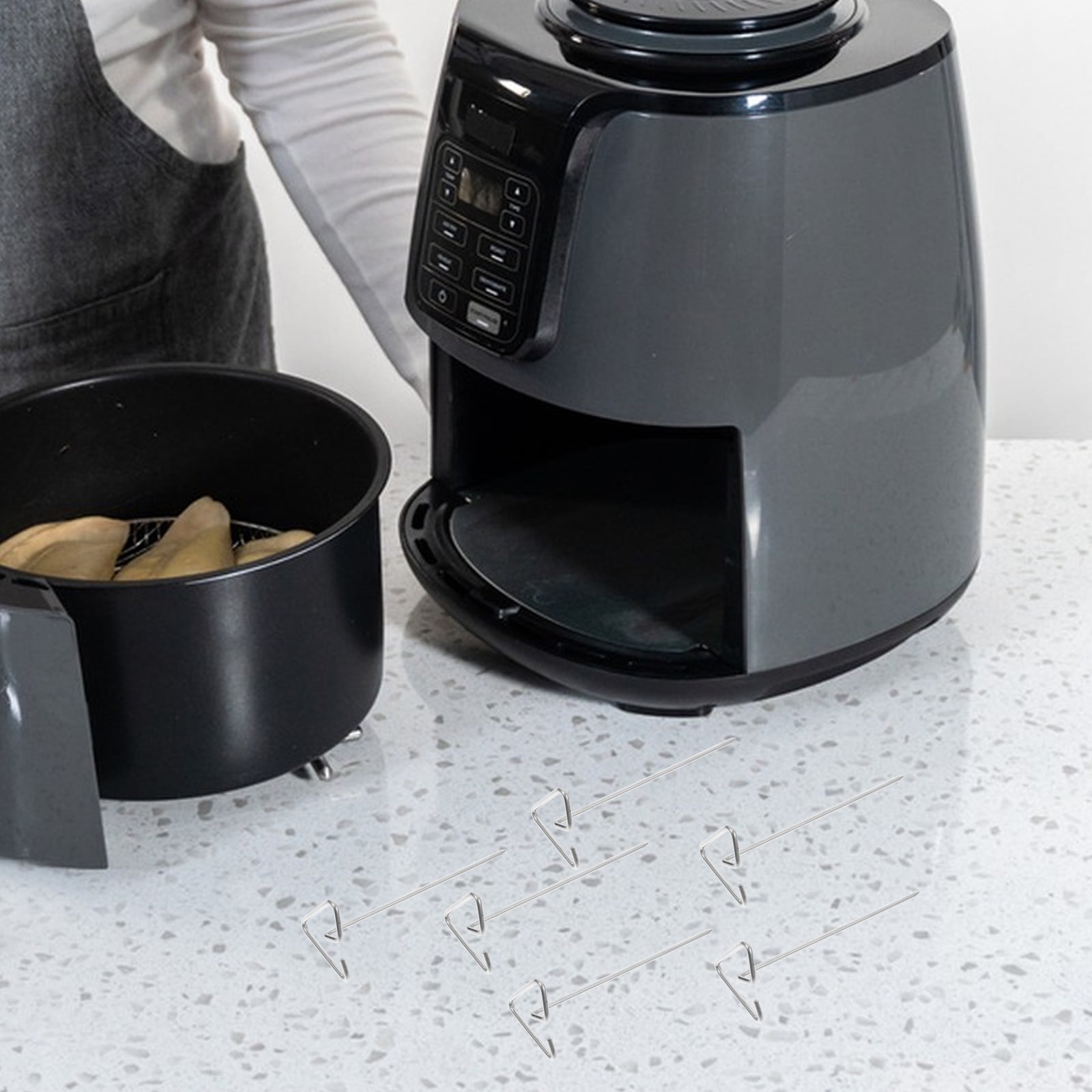 DIAEDGE 10pcs Standing Barbecue Skewers Stainless Steel Skewers BBQ ...