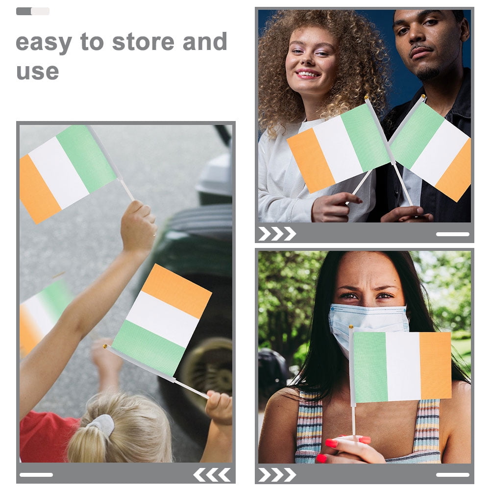 DIAEDGE 120pcs Flag Sticks Plastic Flag Poles Hand Flags Poles Sturdy ...