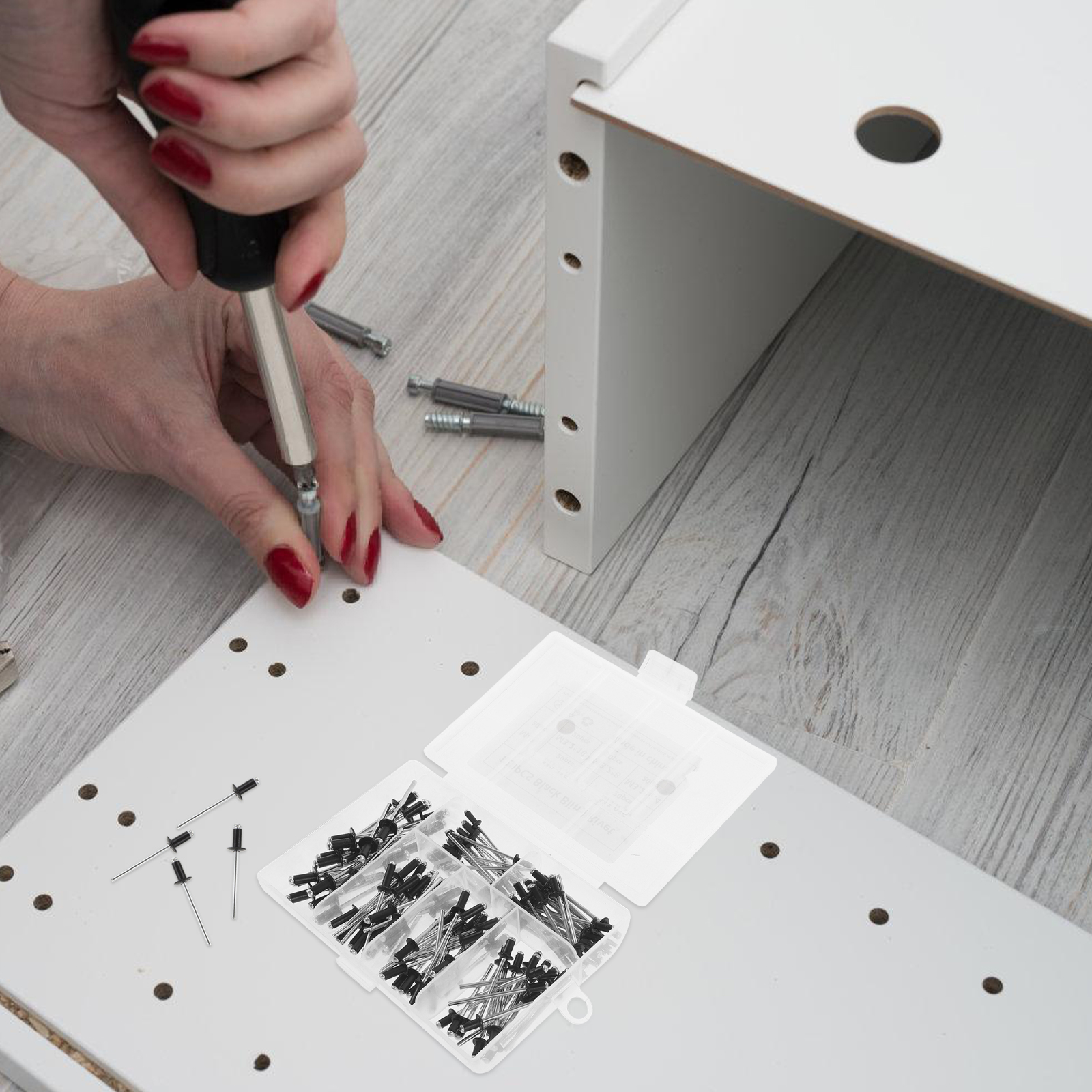 DIAEDGE 120pcs Pop Rivets Assortment Kit Aluminum Rivets Assorted ...