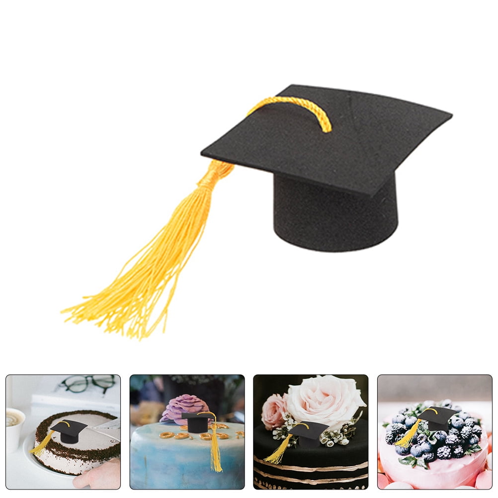 HEMOTON 12pcs Graduation Cap Cake Toppers Party Cupcake Decorations ...
