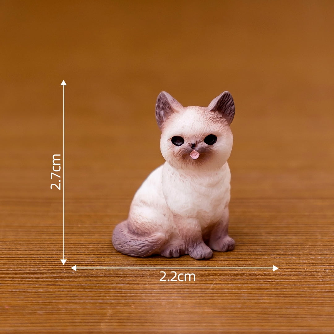 DIAEDGE 12pcs Mini Resin Cat Figurines Tiny Cat Statues Miniature Resin ...