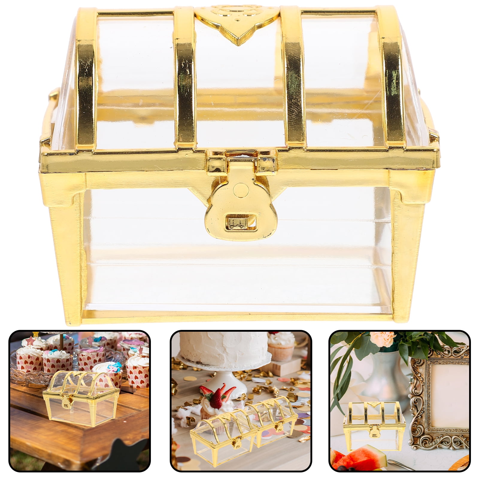 DIAEDGE 12pcs Wedding Candy Box Small Treasure Chest Chocolates Sweets ...