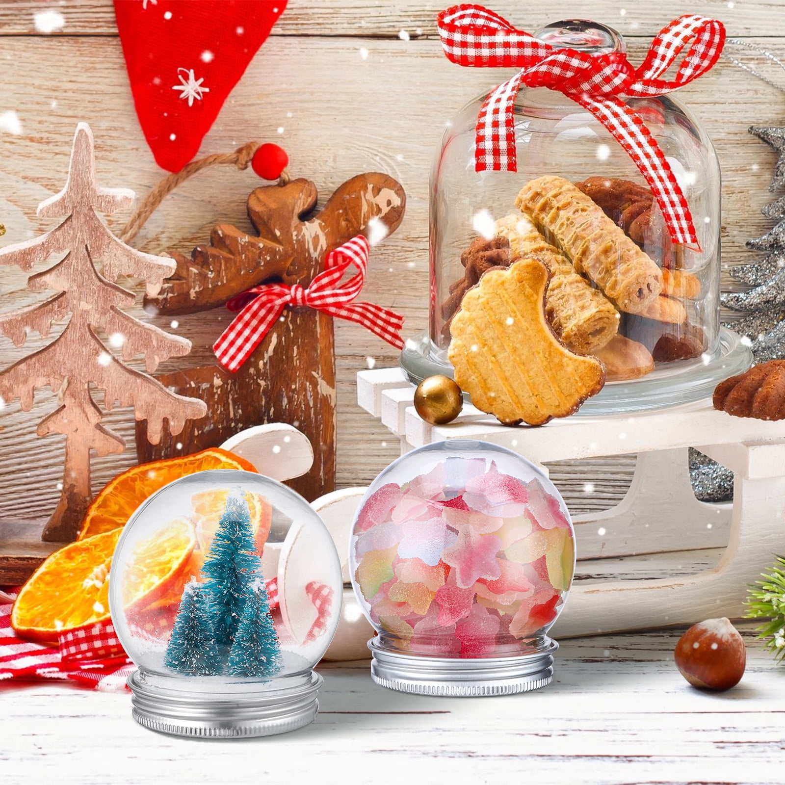 DIAEDGE 15pcs Snow Globe Party Favors Diy Snow Globes Clear Snow Globe ...