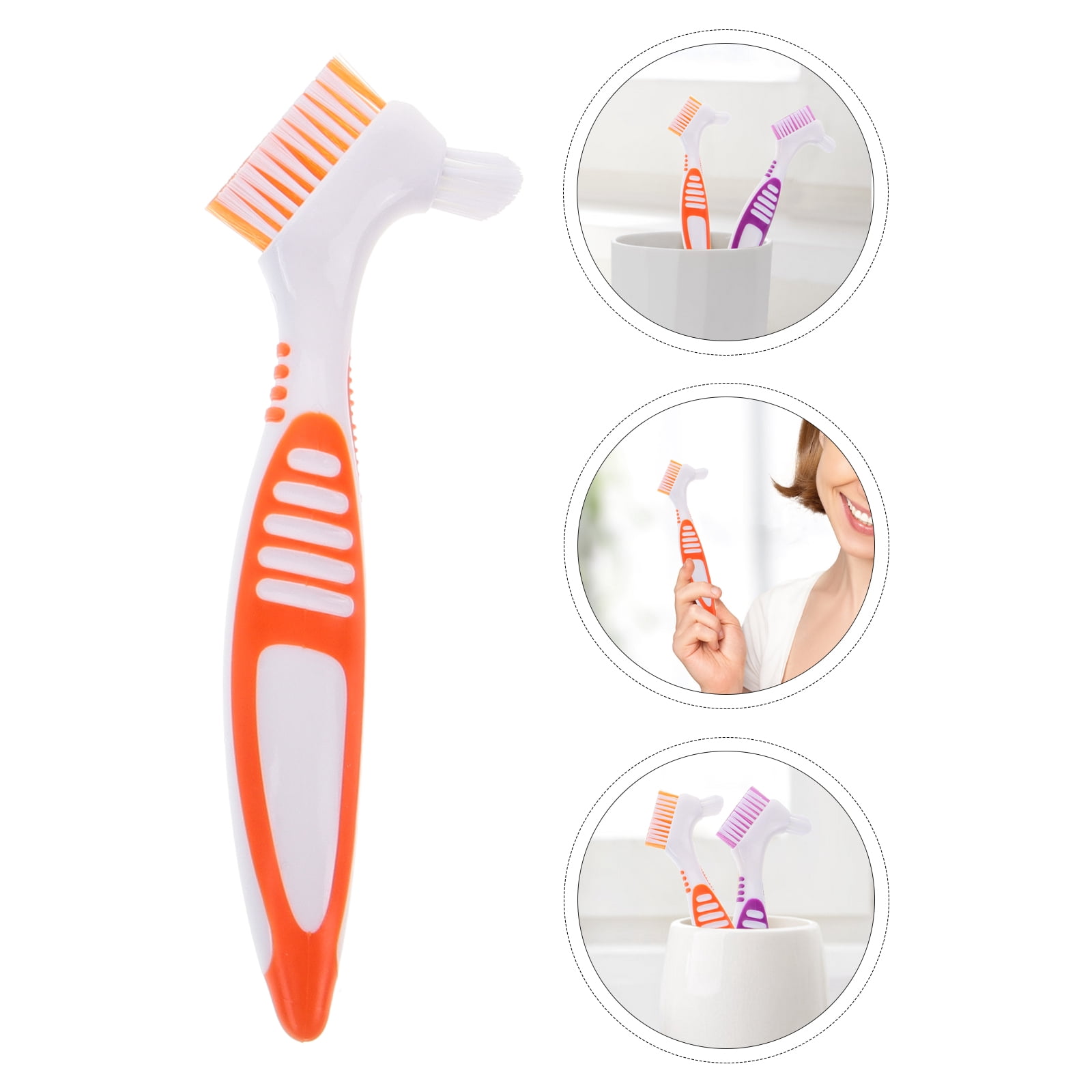 DIAEDGE 2 Sets of Portable Denture Brush Denture Cleaner Tool Denture ...