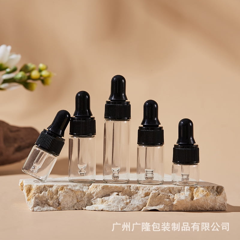 20pcs Mini Dropper Bottles with Black Lids for Perfume Essential Oils ...