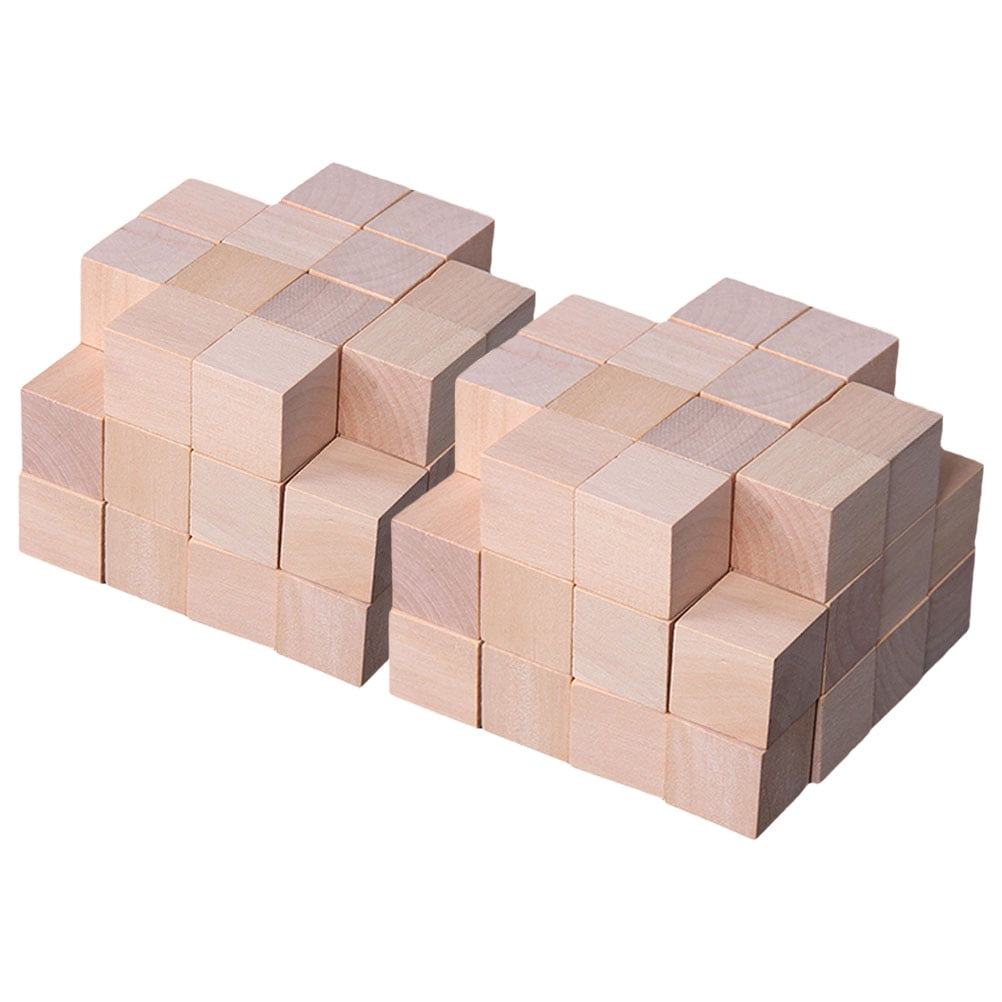 DIAEDGE 250Pcs Small Building Blocks Unfinished Wooden Blocks Cube ...