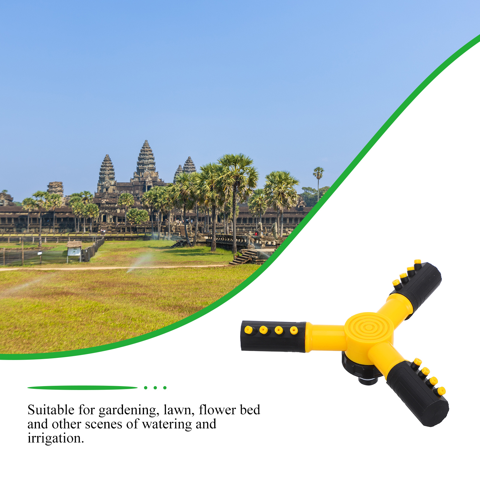 DIAEDGE 2Pcs Automatic Rotating Water Sprinkler Rotating Lawn Sprinkler ...