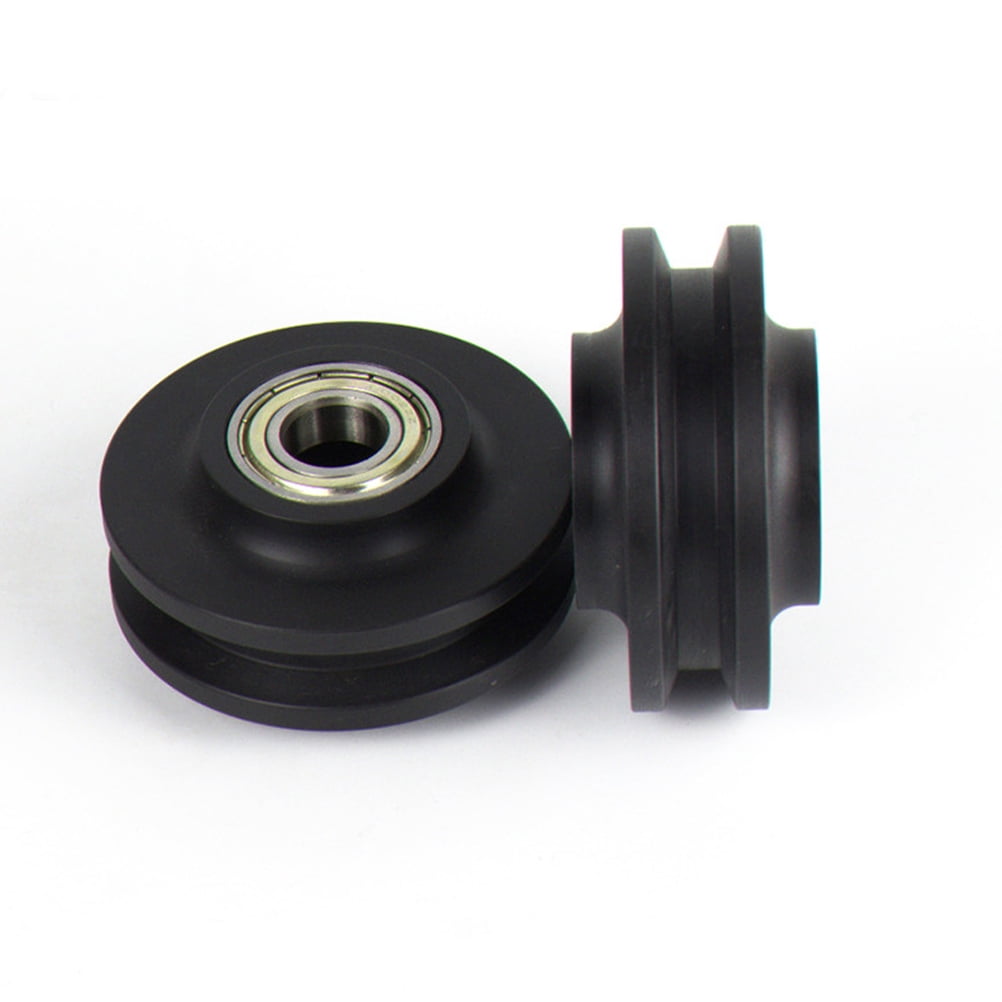 DIAEDGE 2Pcs Sliding Gate Roller Pressure Bearing Steel Nylon Rail ...