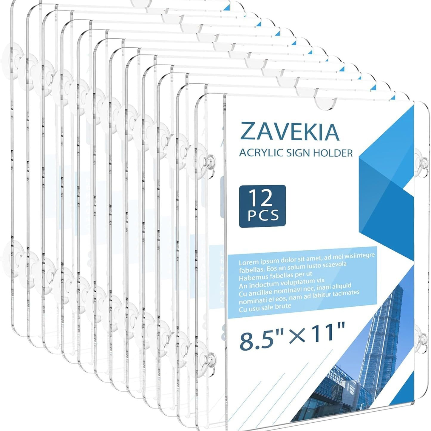 DIAEDGE 2pcs Clear Acrylic Window Sign Holder With Suction Cups Wall ...