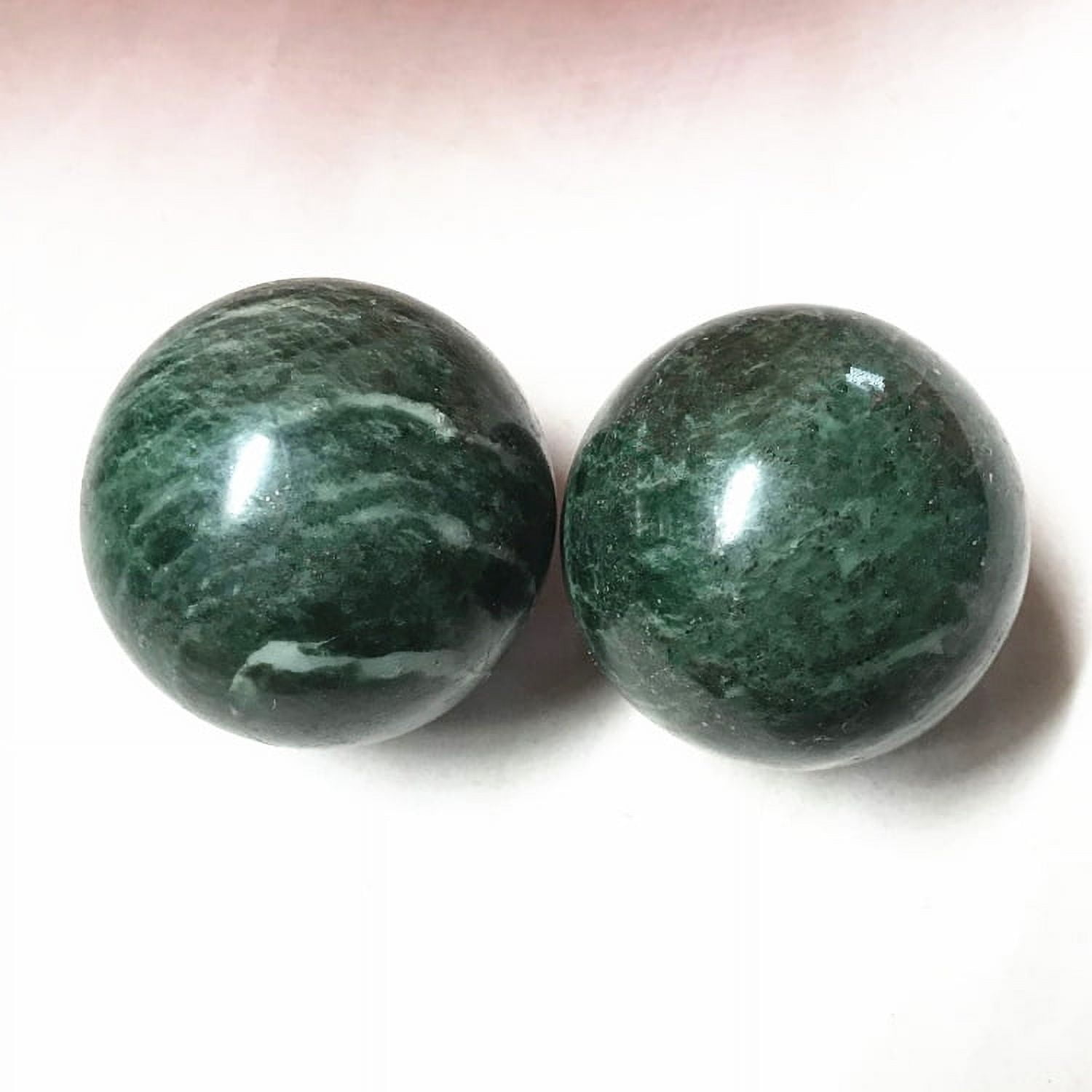 DIAEDGE 2pcs Jade Baoding Balls Handheld Finger Ball Natural Crystal ...