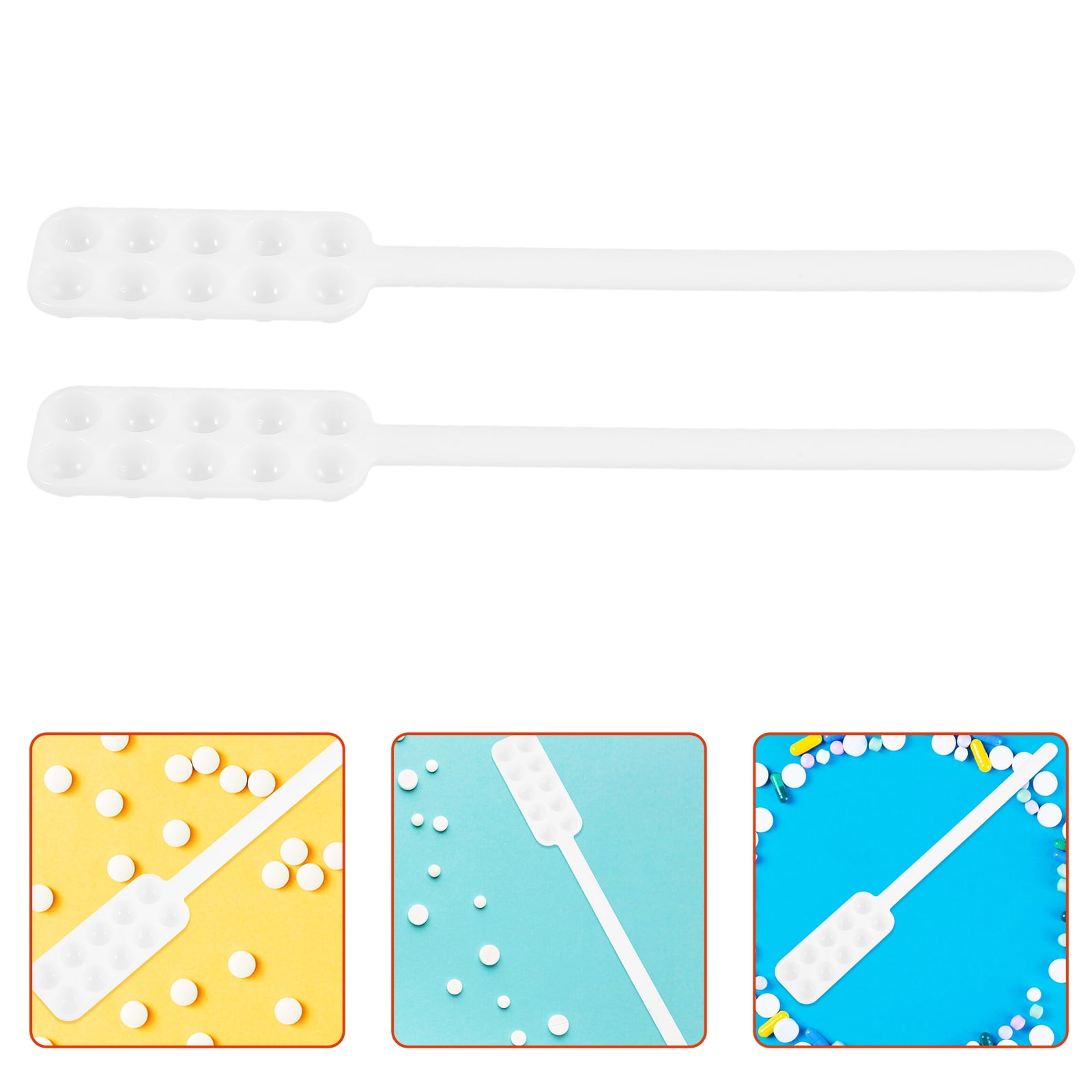 DIAEDGE 2pcs Pill Counting Spoon With 10 Slots Plastic Measuring Spoon ...