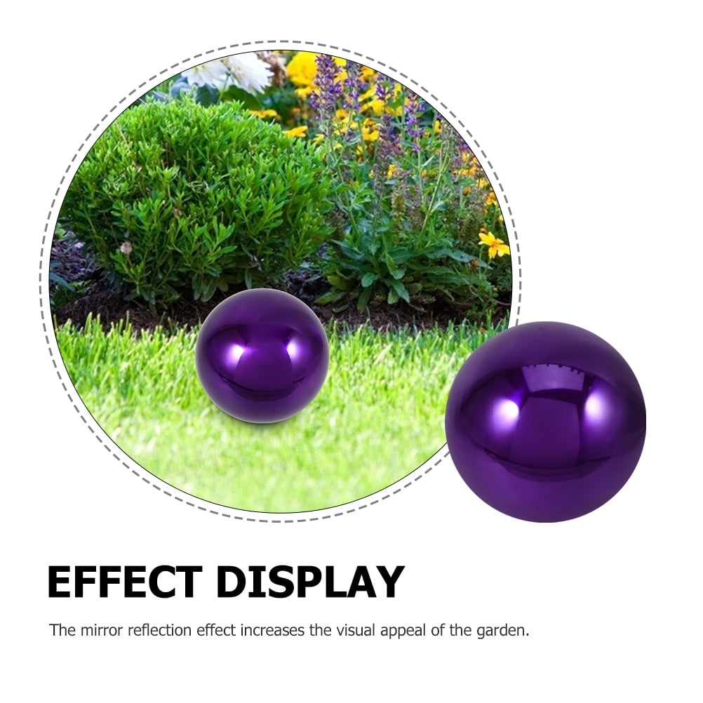 DIAEDGE 2pcs Stainless Steel Ball Mirror Surface Ball Metal Ball Gazing Globe Mirror Ball Garden ...