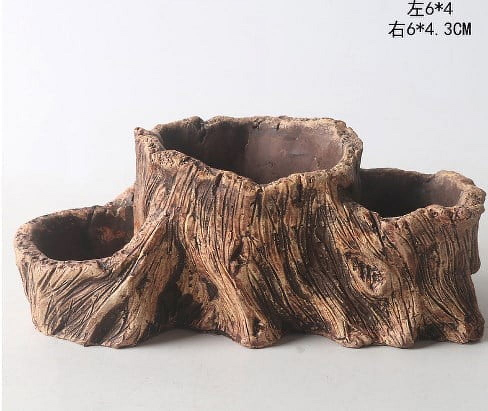 DIAEDGE 2pcs Succulent Planter Bonsai Planter Gardening Pots Tree Root ...