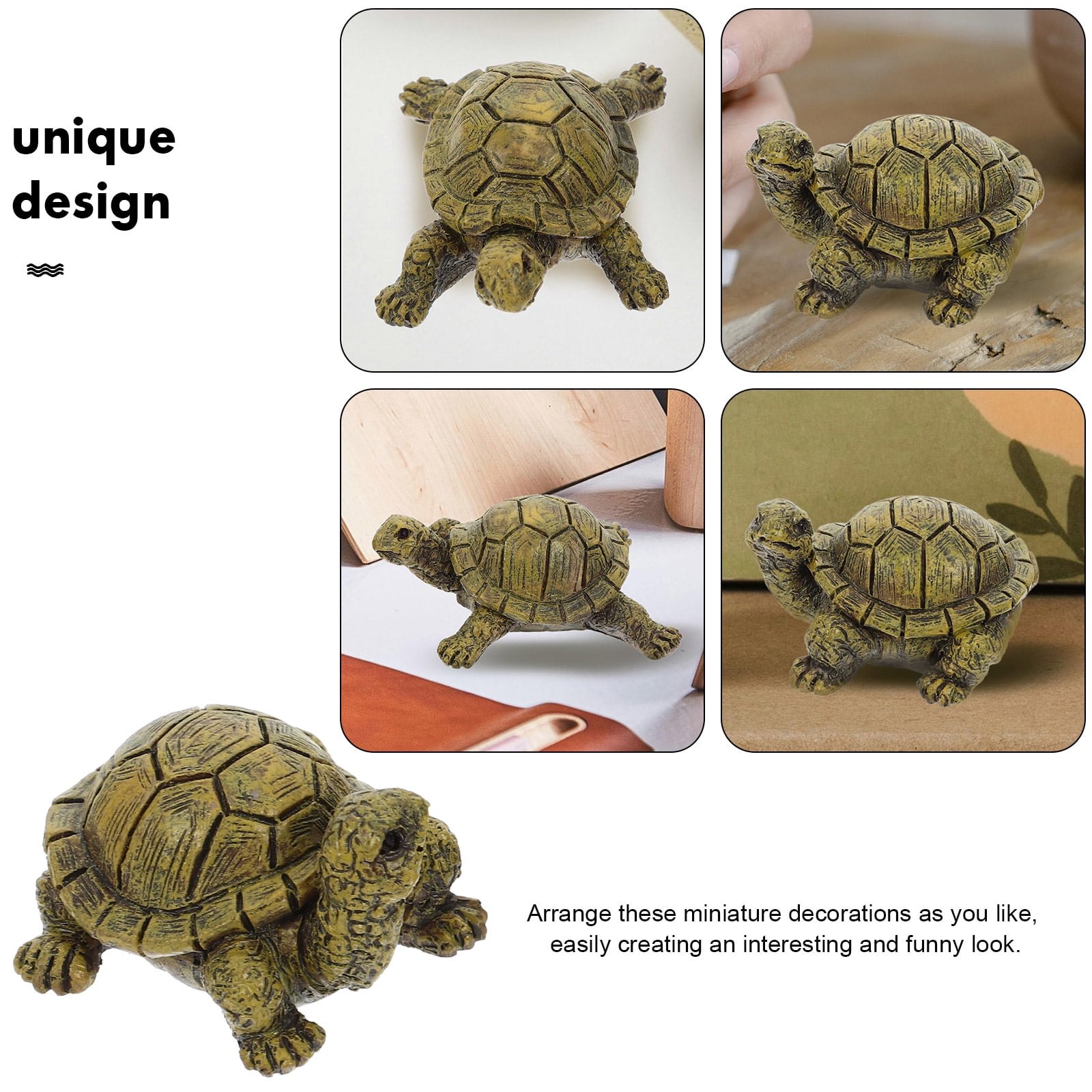 DIAEDGE 2pcs Turtle Model Highly Simulated Resin Turtle Figure Garden ...