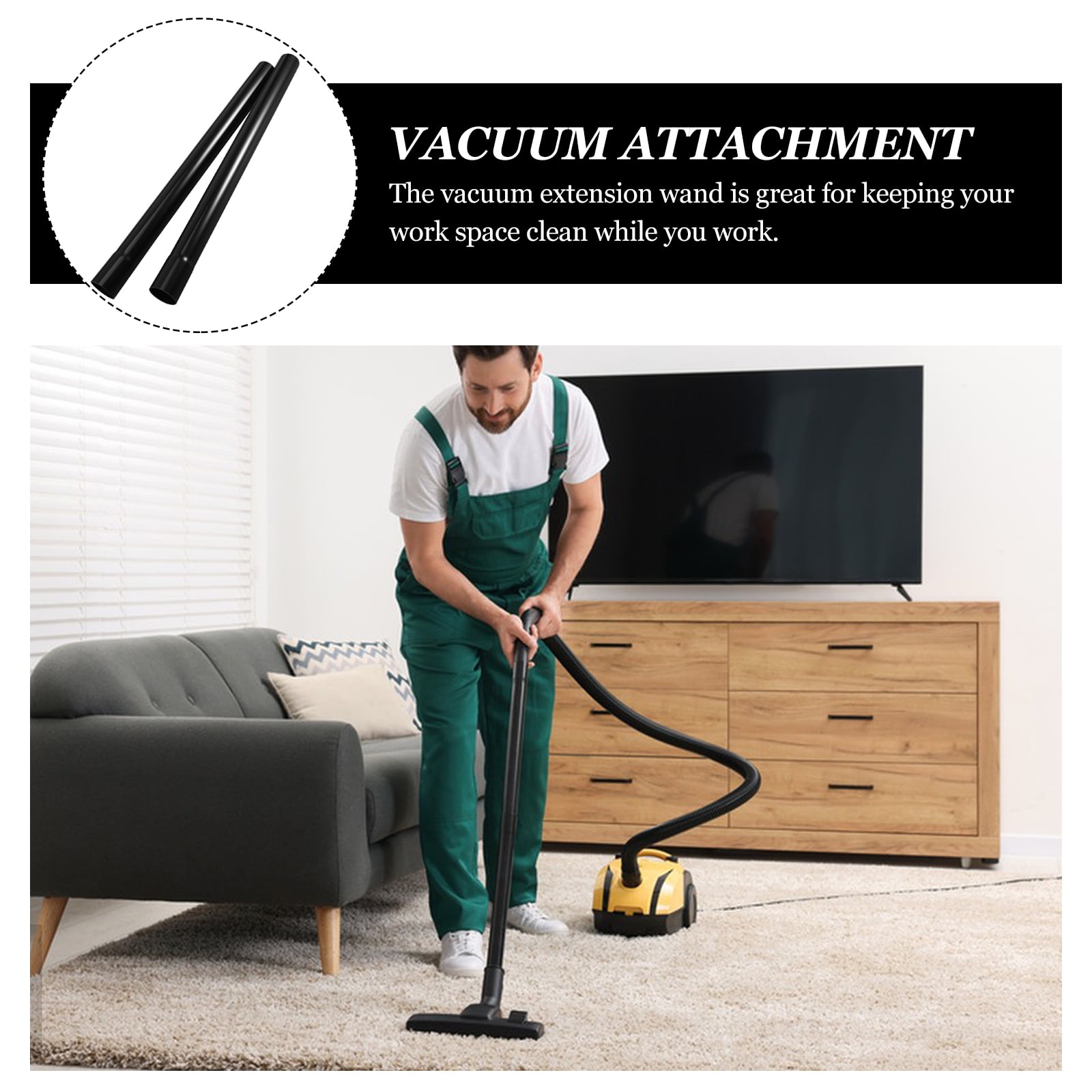 DIAEDGE 2pcs Vacuum Accessory Extension Wand Vacuum Cleaner Extension ...