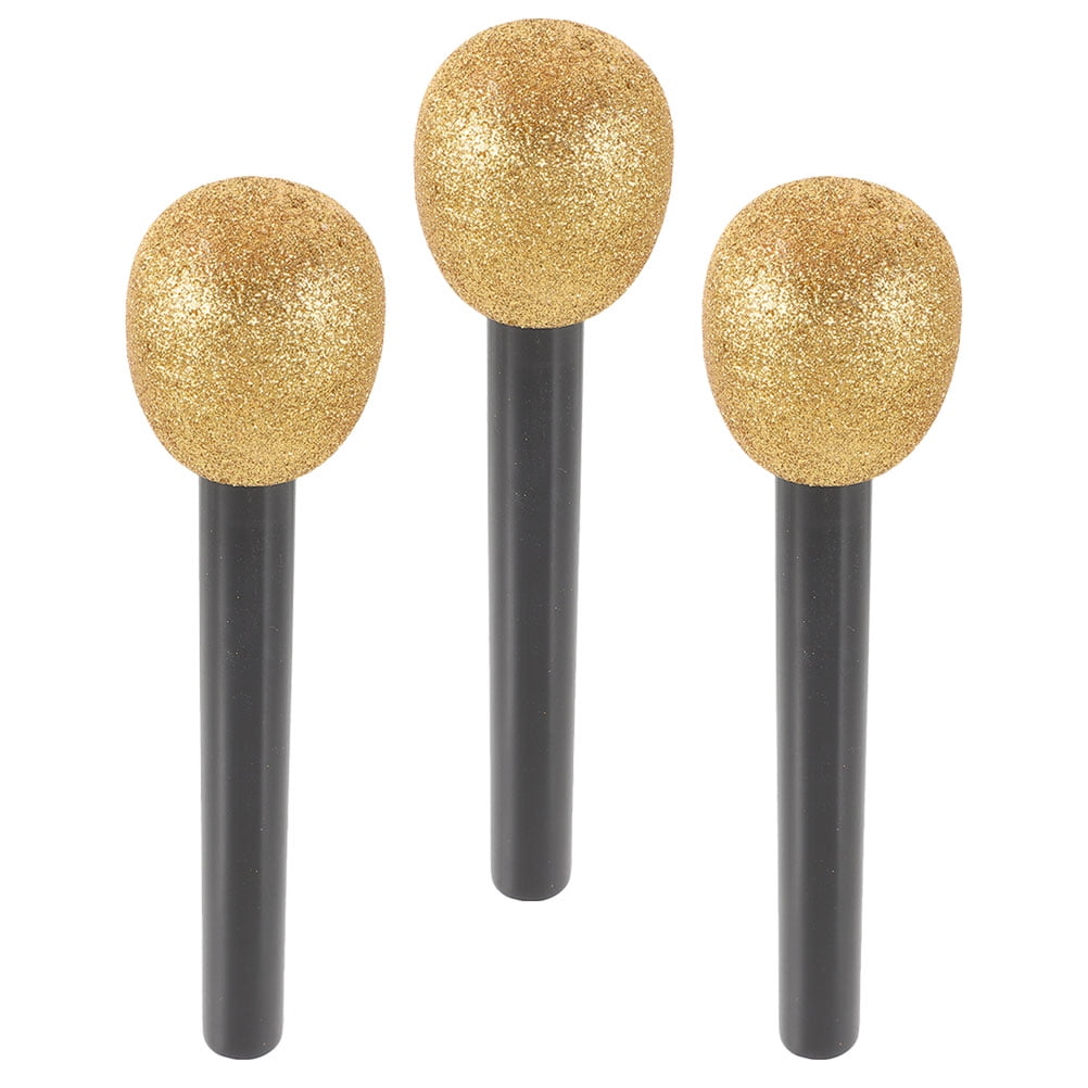 DIAEDGE 3Pcs Glitter Microphone Toys Fake Microphone Models Kids ...