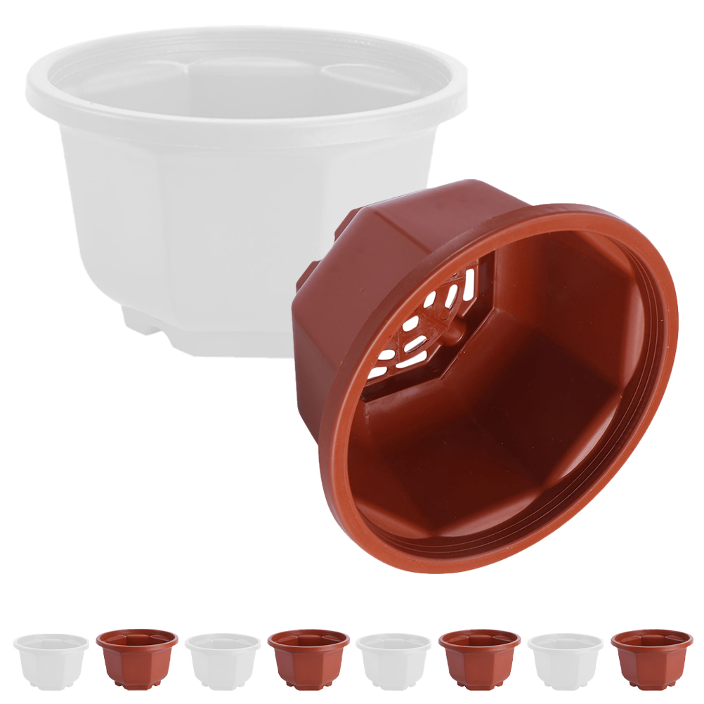 DIAEDGE 40Pcs Drainable Flowerpot Octagonal Plastic Plant Pot Plants ...
