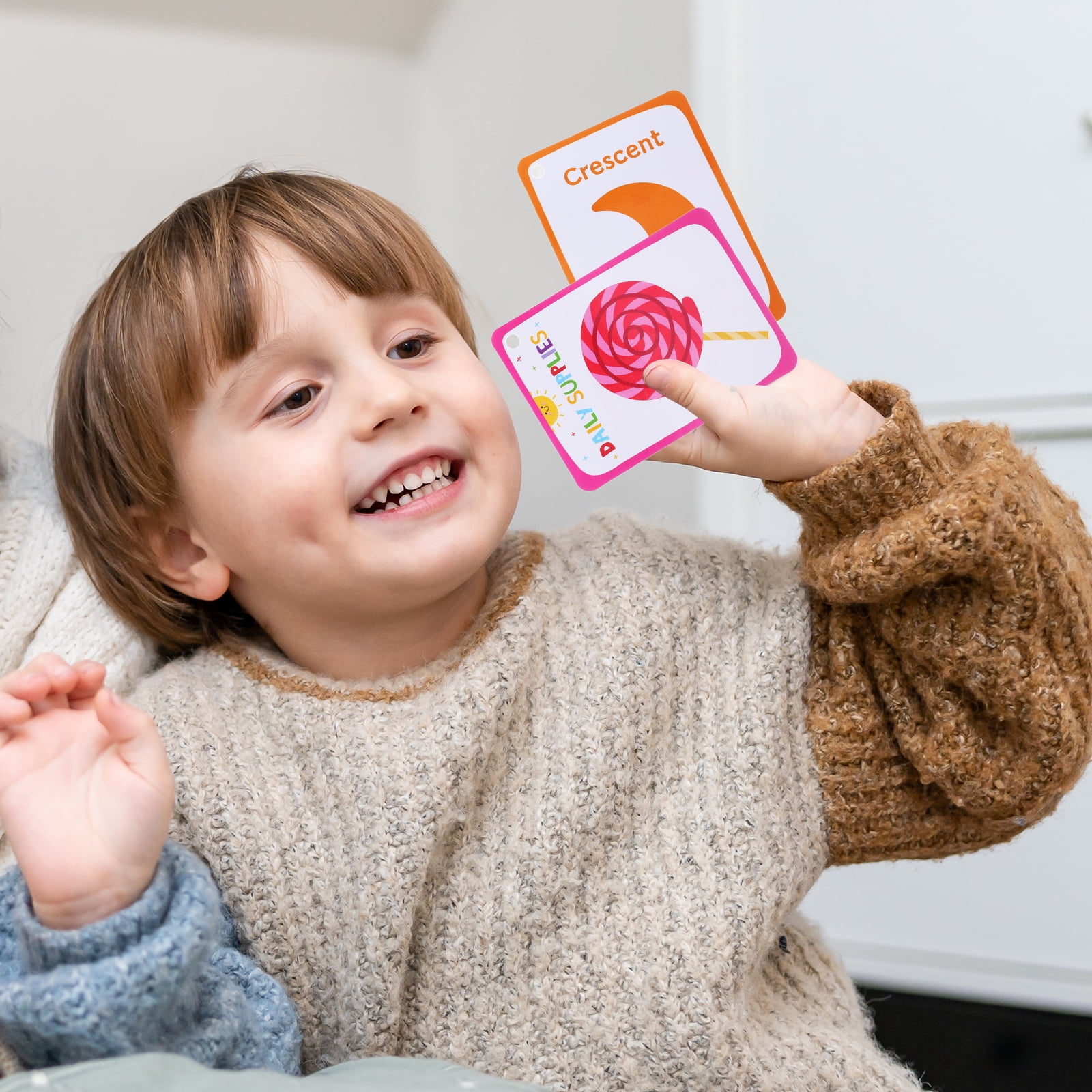 DIAEDGE 49pcs Cartoon Sensory Cards Paper Kids Shapes Cards Geometric ...