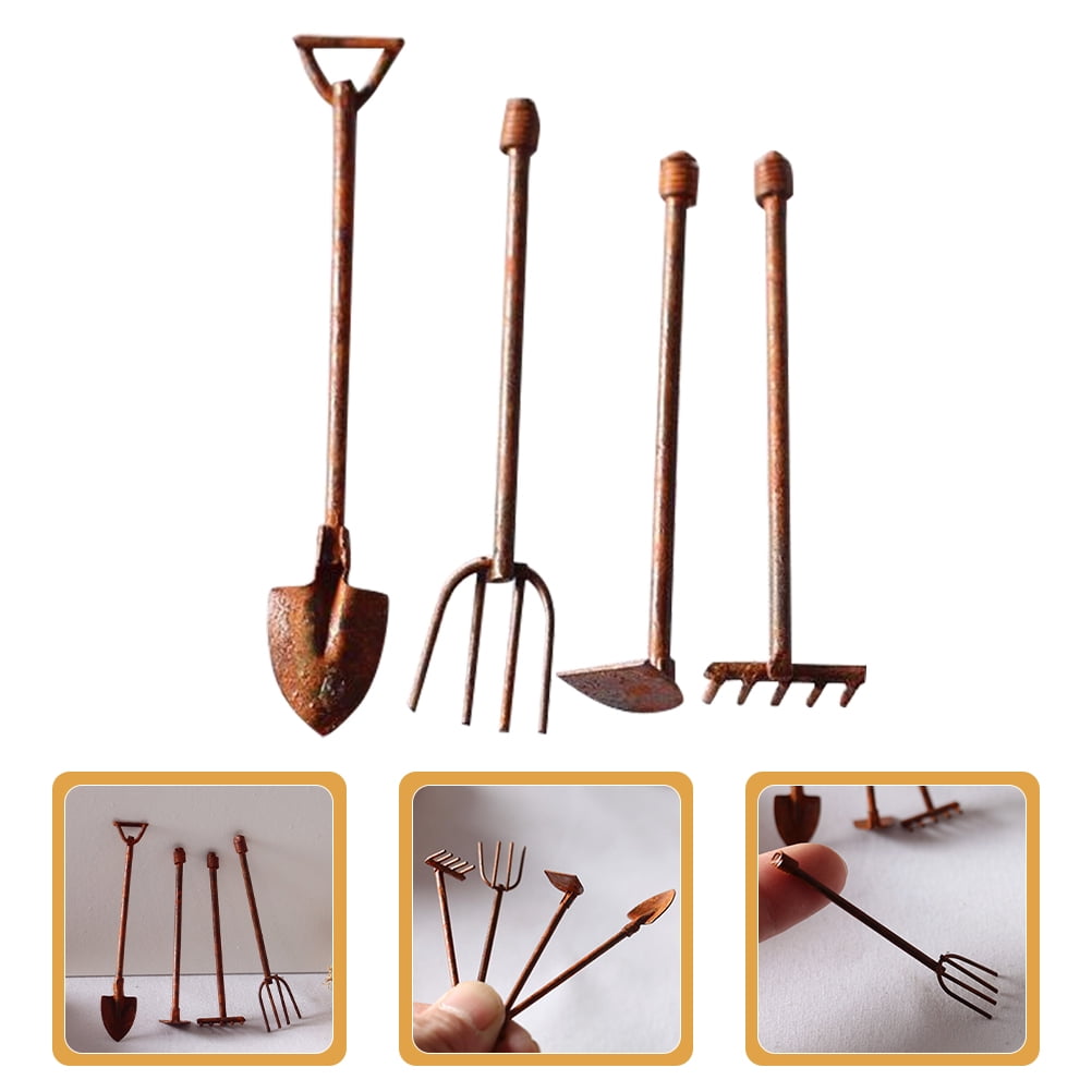 DIAEDGE 4Pcs Miniature Tool Gardening Tool Miniature Mini Garden Tools ...