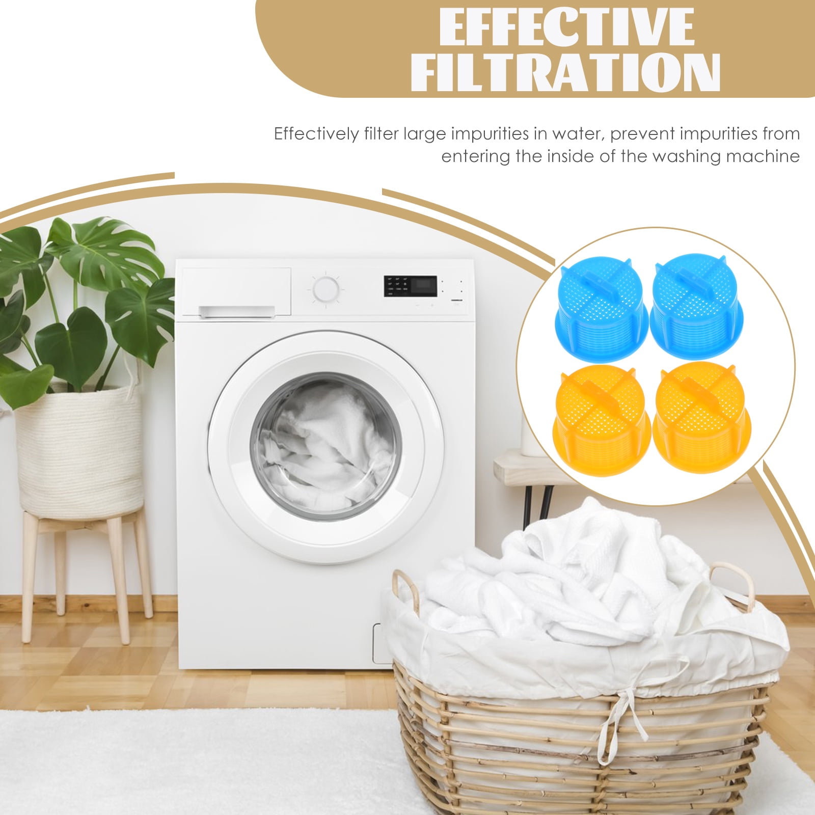 DIAEDGE 4Pcs Washing Machine Inlet Filter Screen Replaces Washing ...
