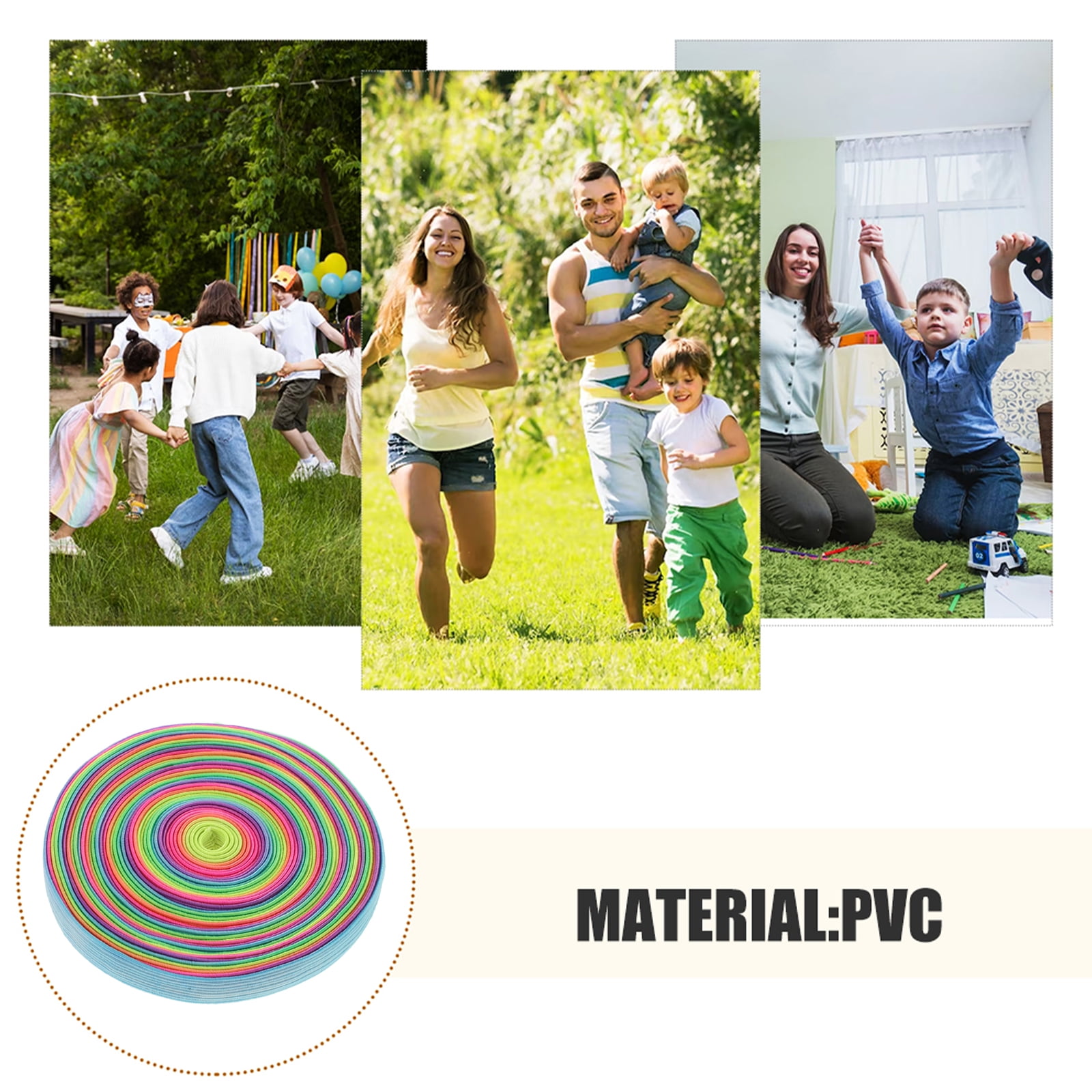 SOPOTUTU Jump Rope Rubber Assorted Outdoor Party 4Pcs 23.6X0.4X0.04In ...