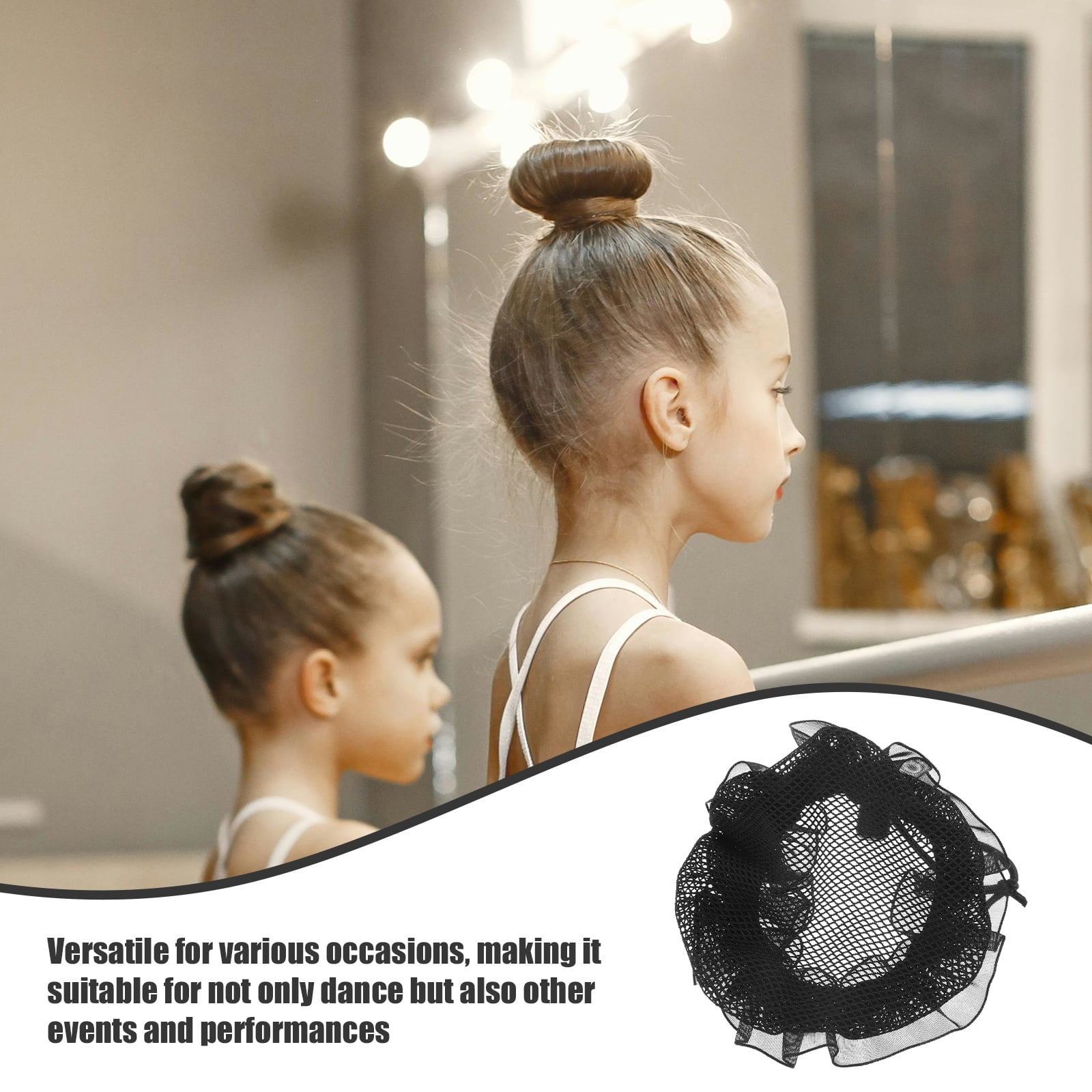 DIAEDGE 4pcs Hair Bun Nets Ballerina Hair Bun Maker Mesh Hair Nets Ballet Hair Accessories Girls ...