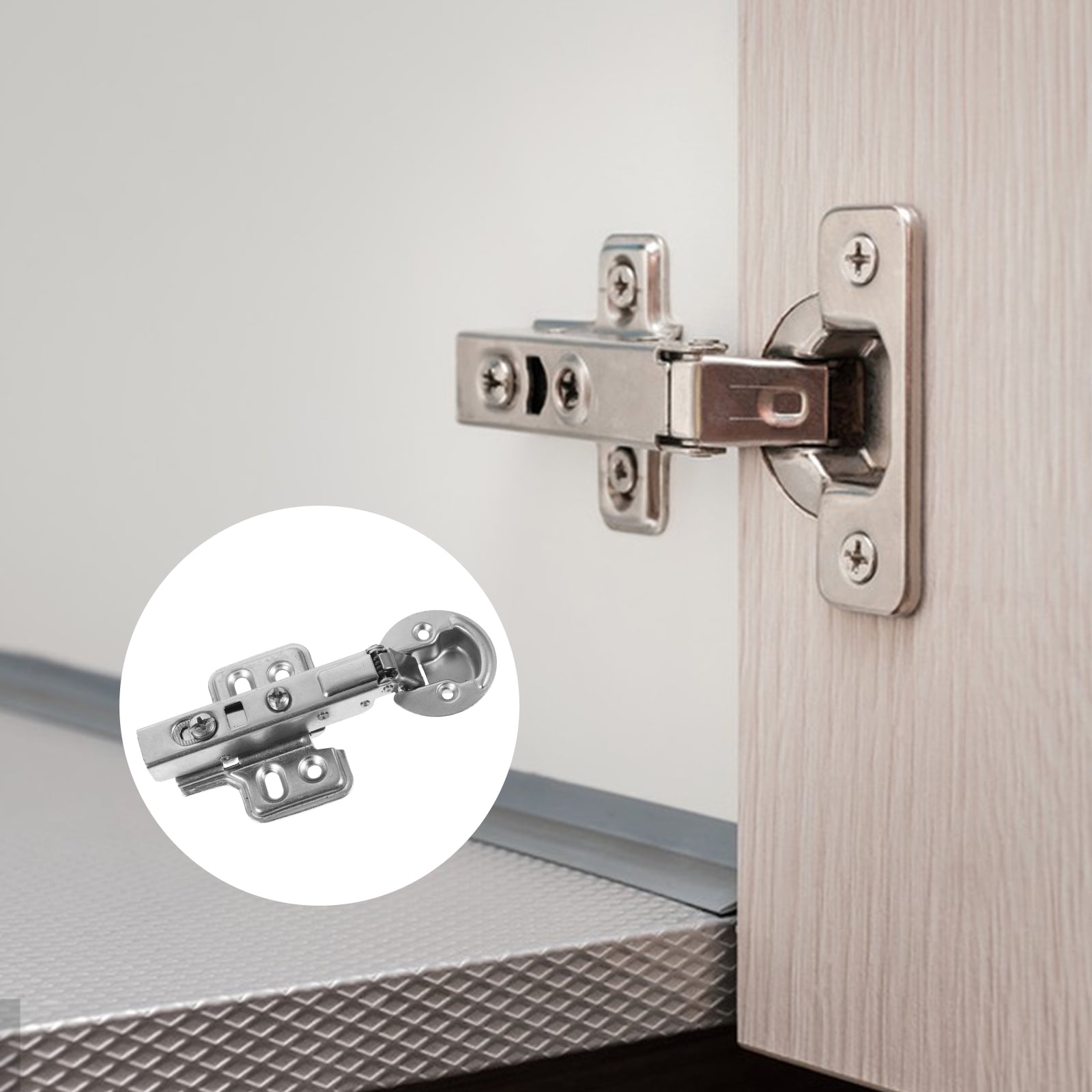 DIAEDGE 4pcs Kitchen Supply Frameless Soft Close Cabinet Hinges Hinges ...