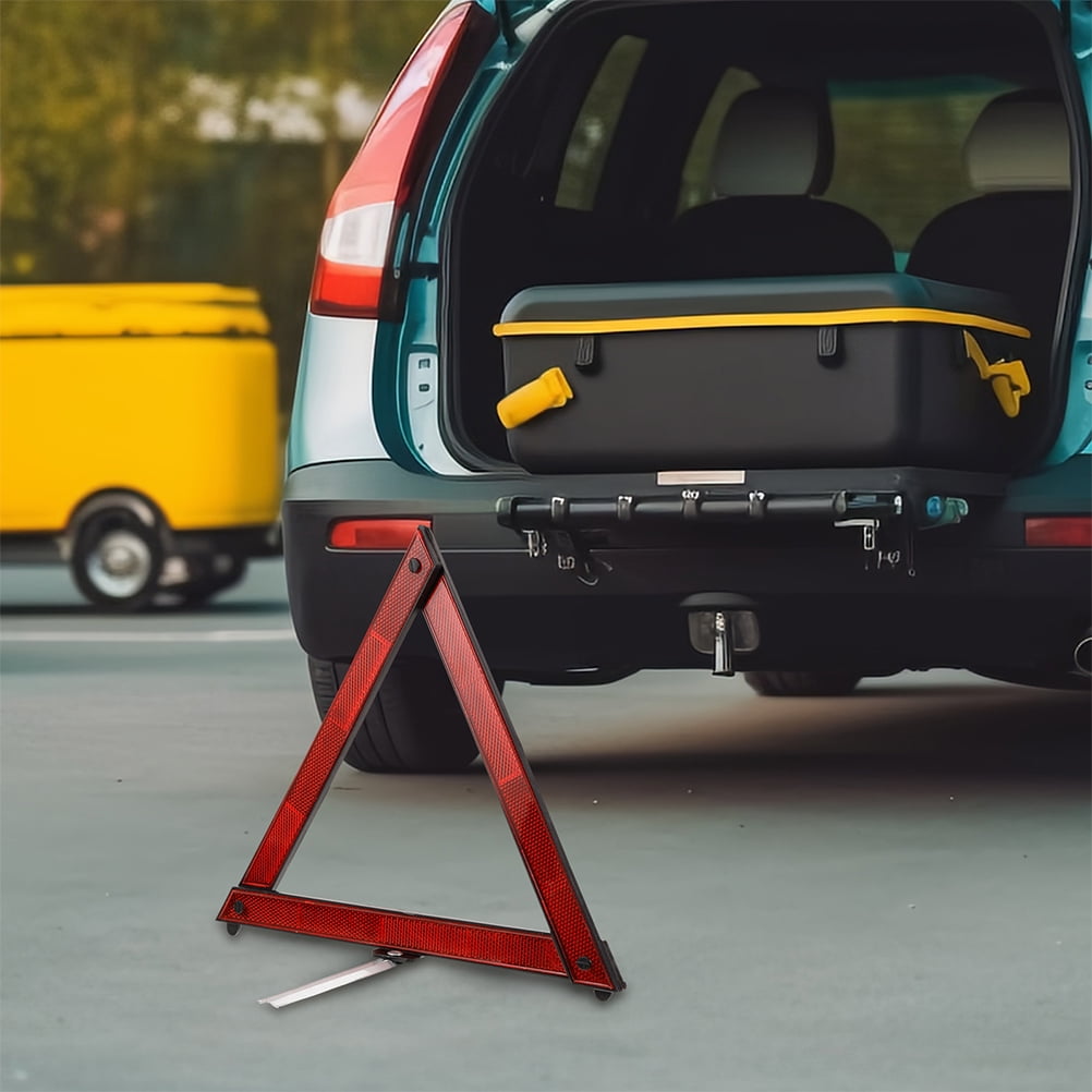 DIAEDGE 4pcs Triangle Emergency Warning Signs Triangle Reflector Car ...