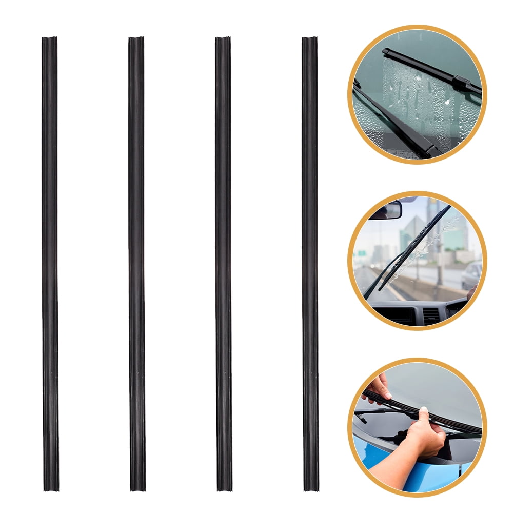 4pcs Window Wiper Strip Replacement Wiper Blade Refill Wiper Rubber ...
