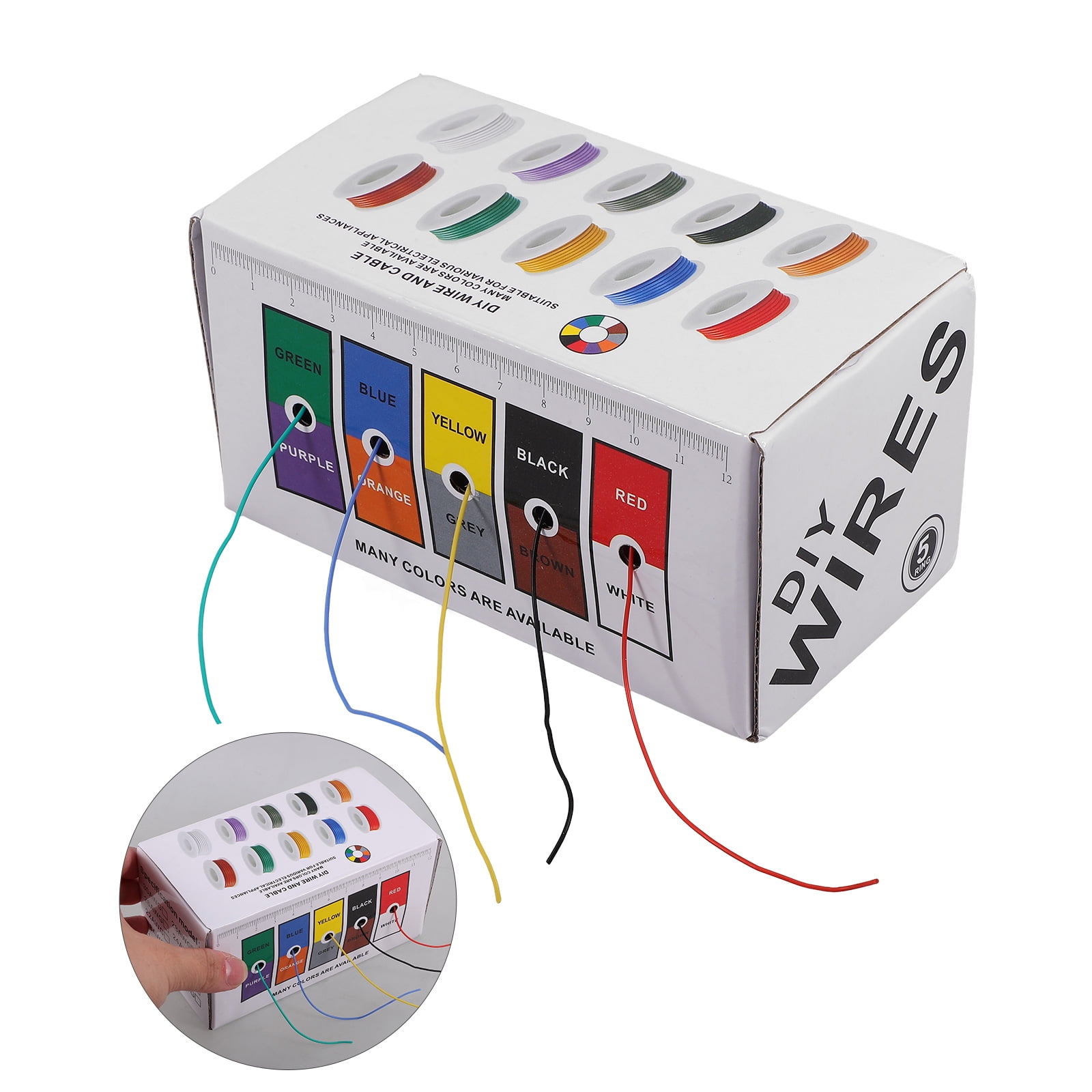 5 Rolls Silicone Electrical Wire Soft Electric Wire Connection Wire For ...