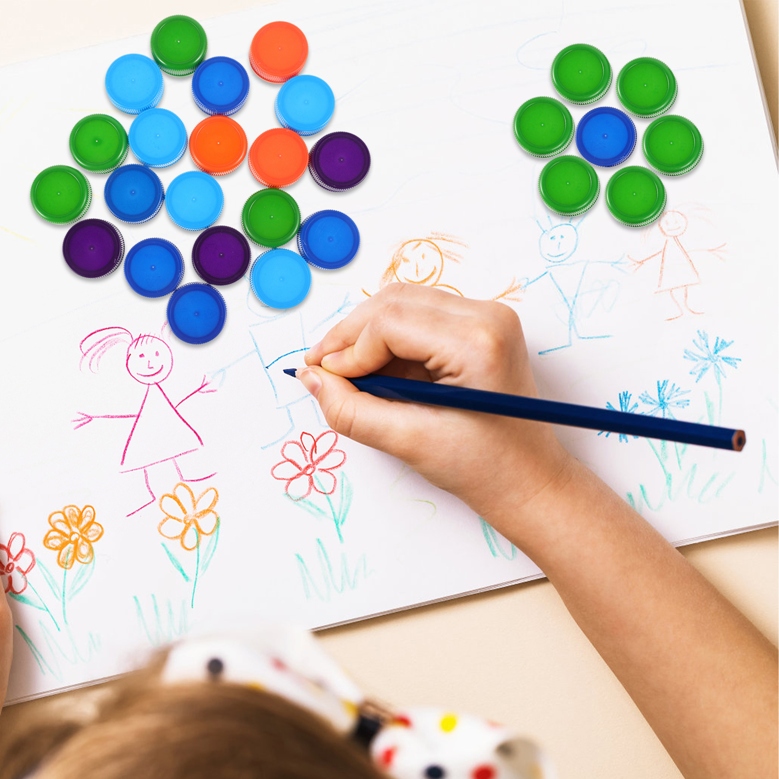 DIAEDGE 50pcs Water Bottle Caps Diy Craft Materials Bottle Cap Craft ...