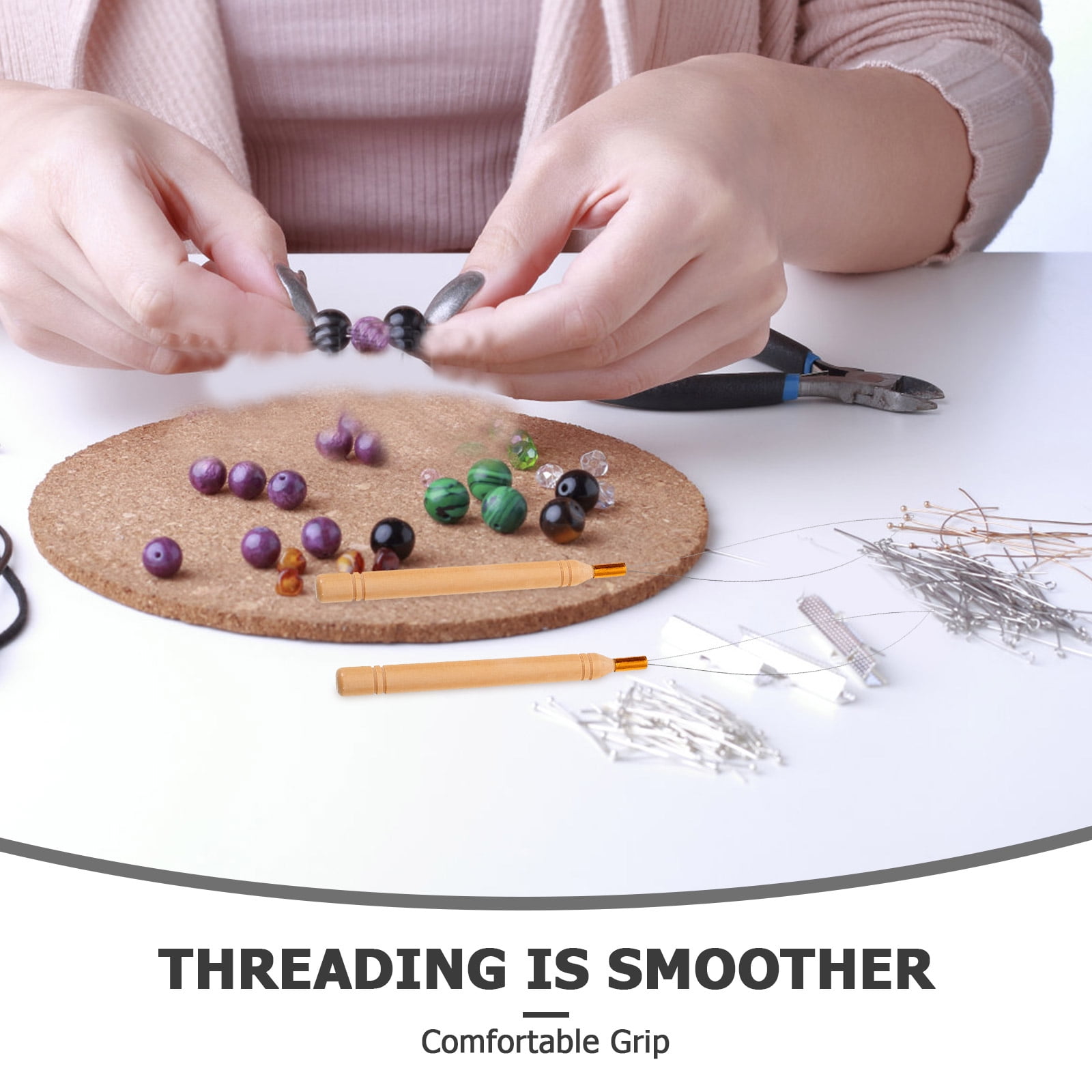 DIAEDGE 5Pcs Portable Beaded Threading Tool DIY Beading Apparatus Bead ...