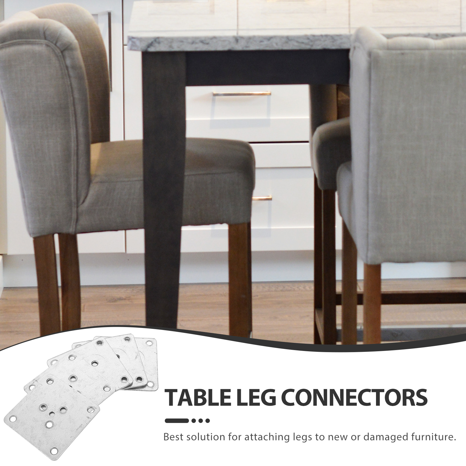 DIAEDGE 5Pcs Table Leg Brackets Flat Furniture Leg Mounting Plates ...