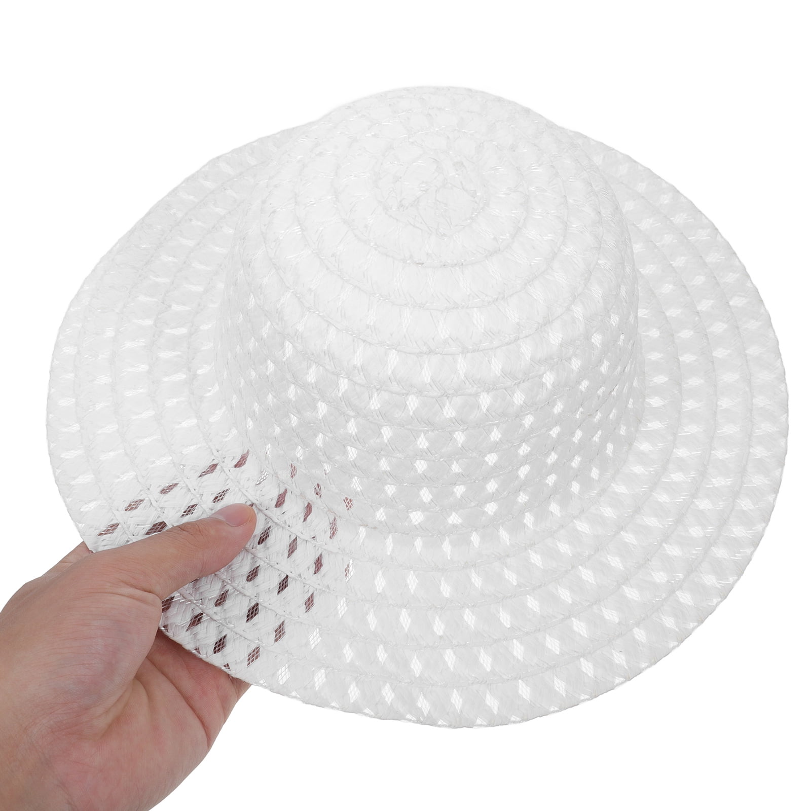 DIAEDGE 5pcs Diy Straw Hat For Kids Crafts Straw Hat DIY Making Straw ...