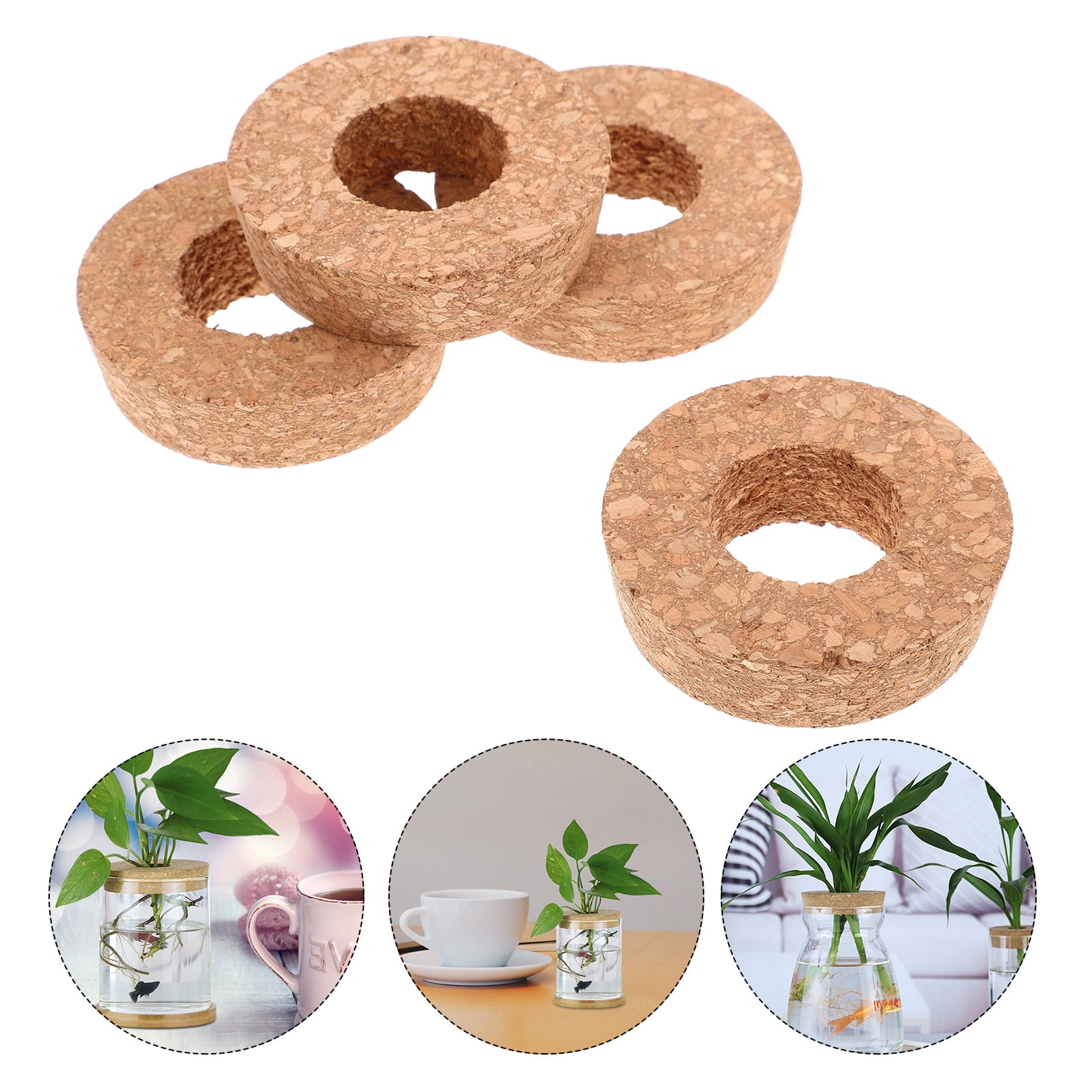 DIAEDGE 6pcs Cork Lids For Glass Planter Hydroponics Plant Cork ...