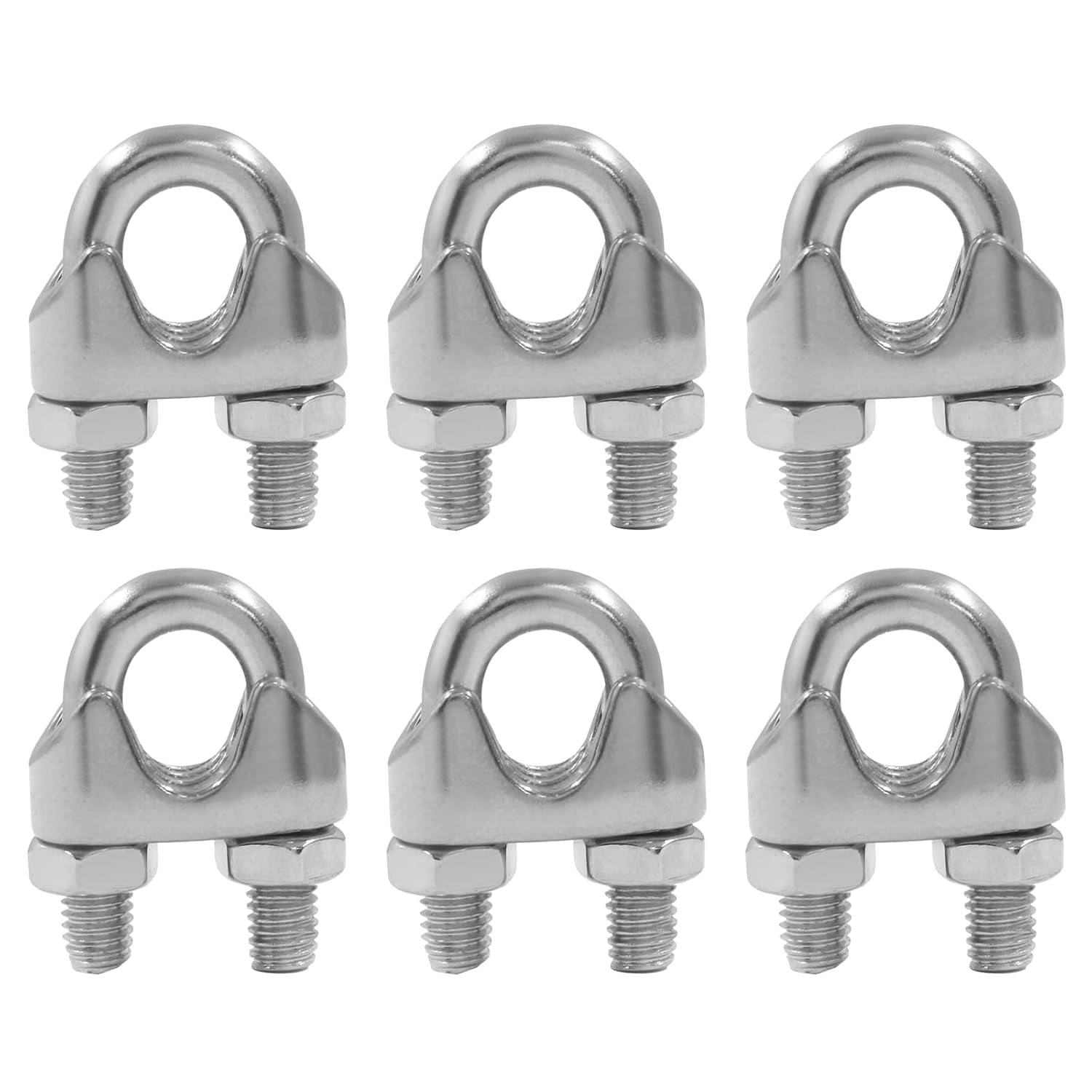 DIAEDGE 6pcs M10 Stainless Steel Wire Rope Cable Clip Clamp Wire Rope ...