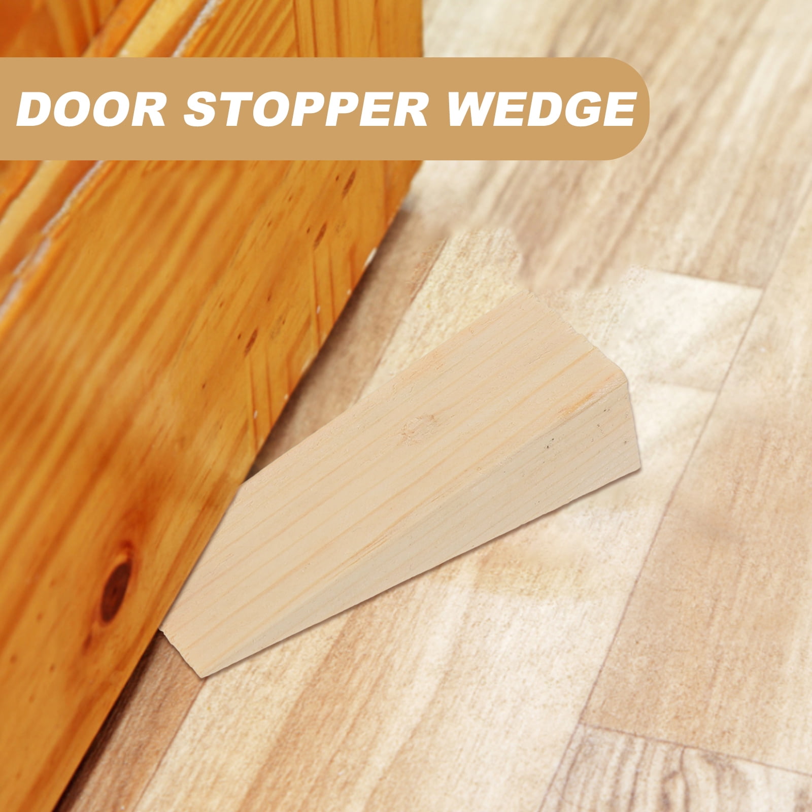 6pcs Non-Slip Wooden Door Stop Triangle Wood Door Stopper Security Door ...
