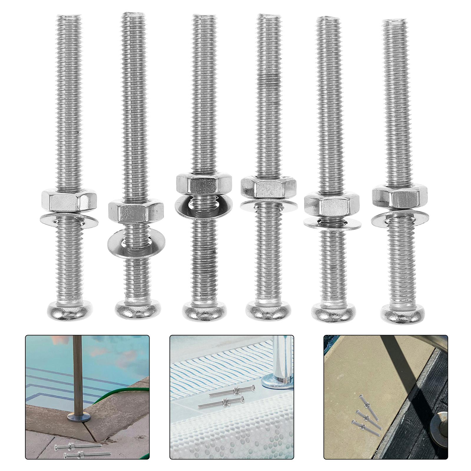 DIAEDGE 6pcs Pool Ladder Step Screws Swimming Pool Ladder Fixing Screws ...