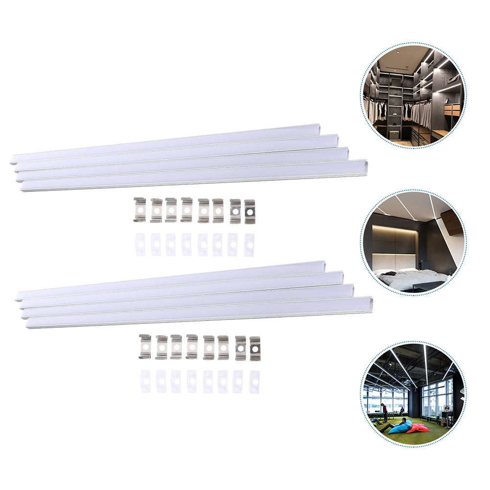 DIAEDGE 8 Sets Led Channel System Kit U Shape Aluminum Housing Track ...