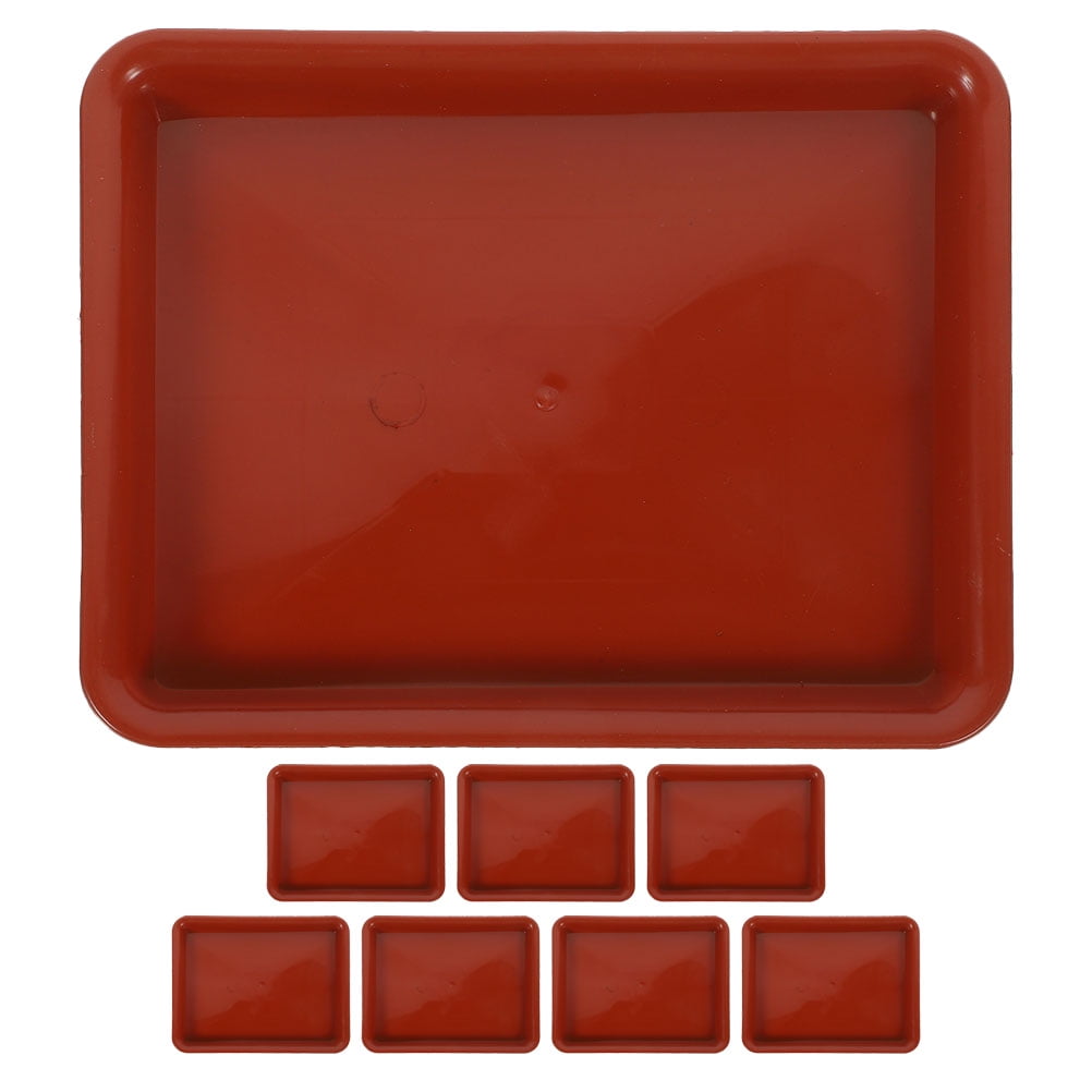 DIAEDGE 8Pcs Rectangular Planter Tray Large Flower Pot Tray Planter ...